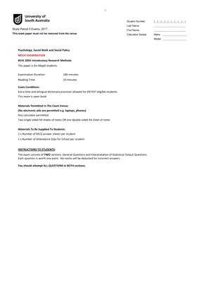 UO Introductory Research Methods - Notes - Course objectives By the end ...