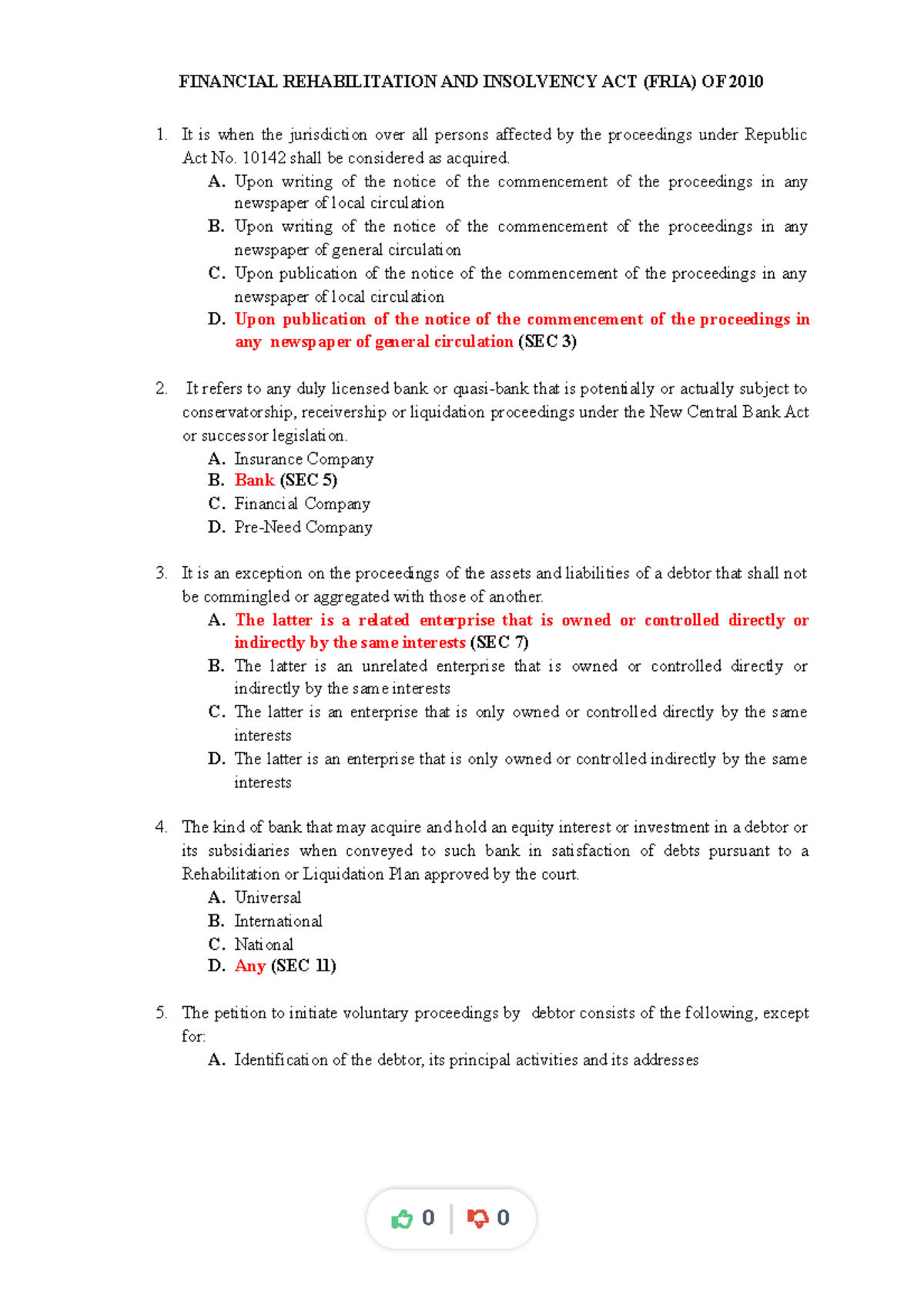 Fria-mcqs-practice-exam - It is when the jurisdiction over all persons ...