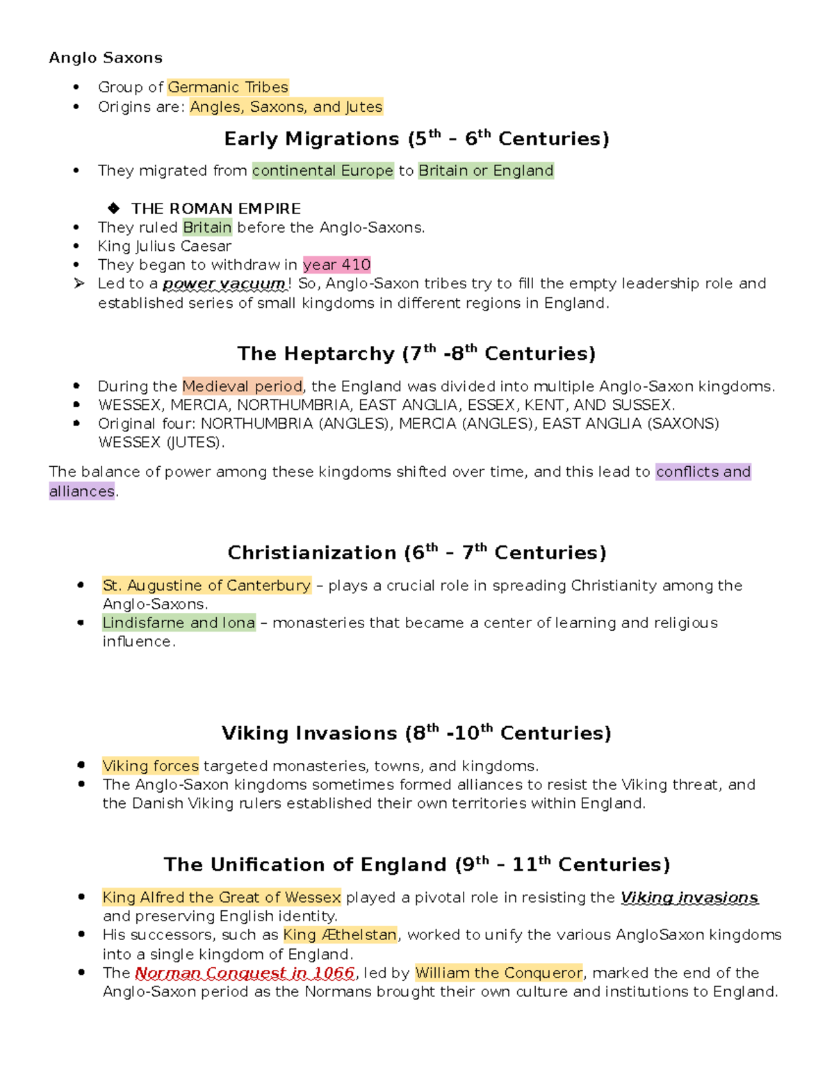 Anglo Saxons - King Julius Caesar They began to withdraw in year 410 ...