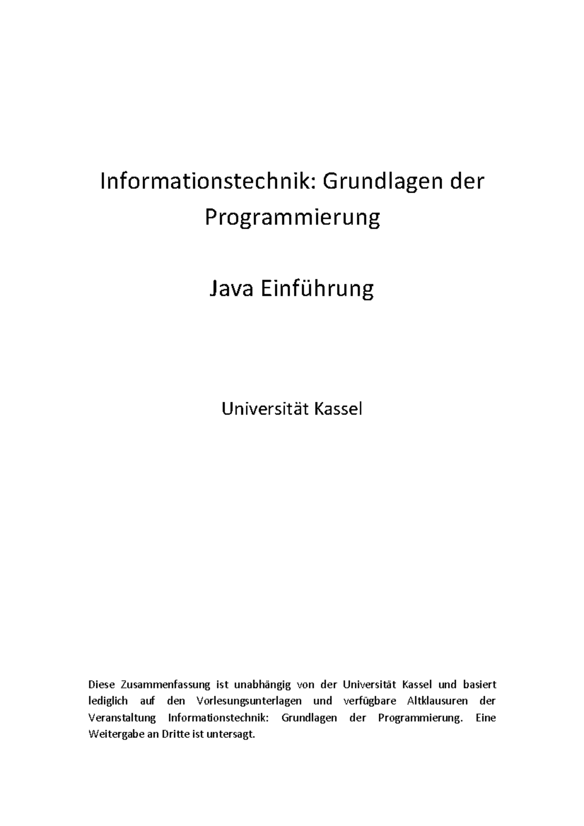 Grundlage der Informatik (Java) - Informationstechnik: Grundlagen der ...