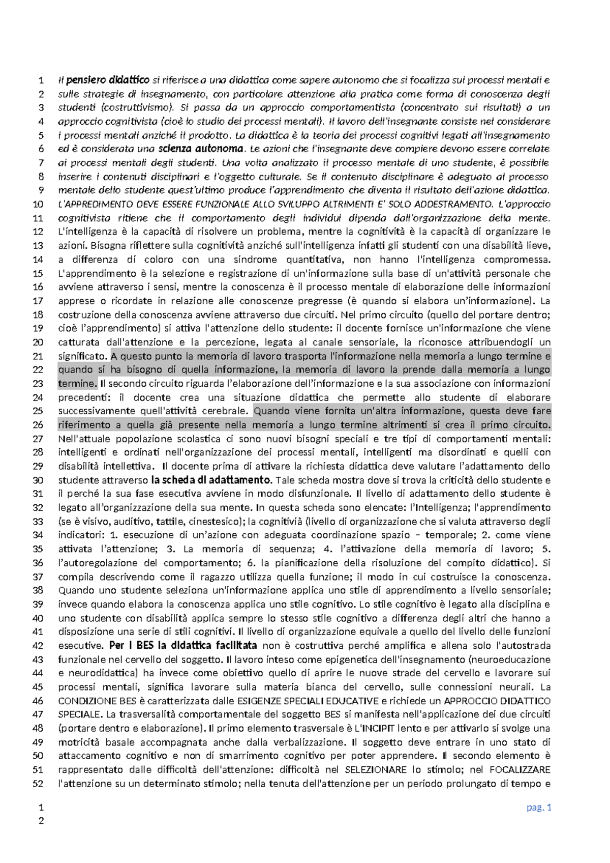 Spezzi esame LA METACOGNIZIONE TFA SOSTEGNO - Il pensiero didattico si ...