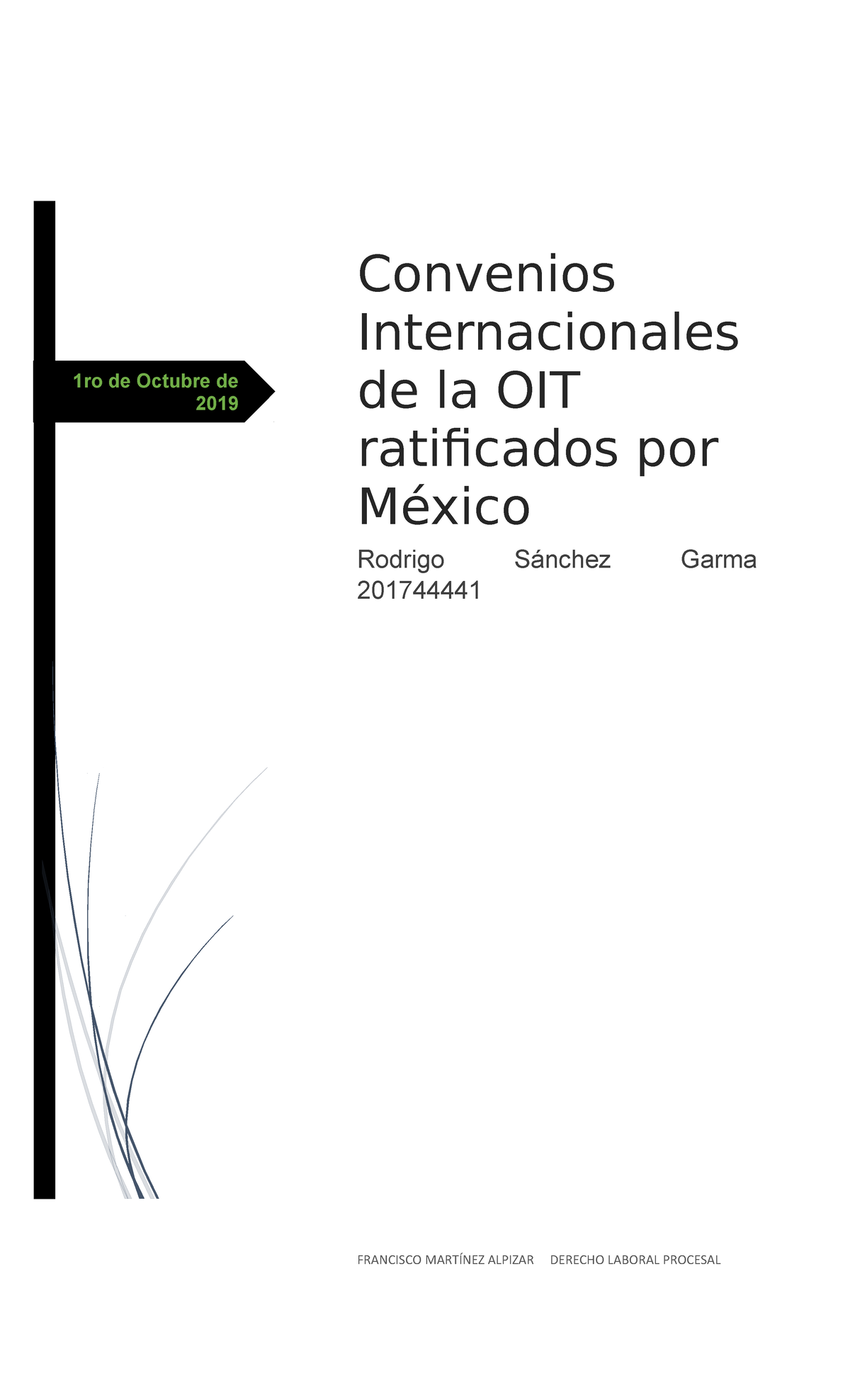 Convenios OIT - 1ro de Octubre de 2019 Convenios Internacionales de la ...