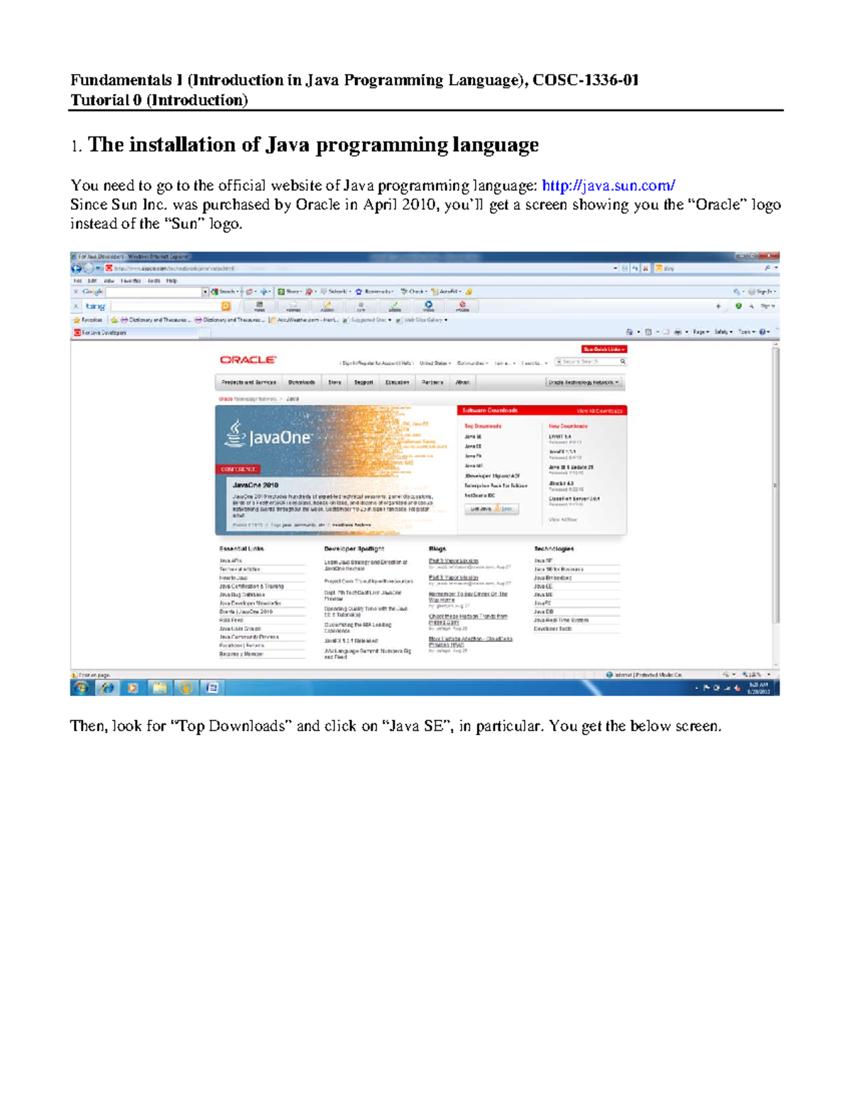 Java Installation Compiling Running - Fundamentals I (Introduction in ...