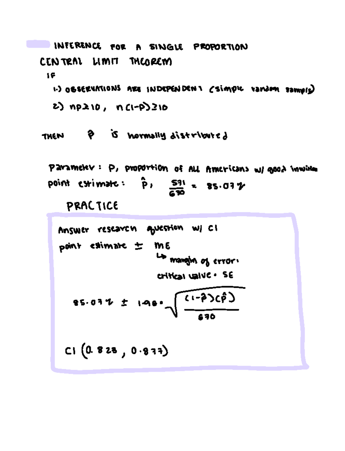 Qtm Lecture CH 6 - Inference for Single Proportion - INFERENCE FOR A SINGLE PROPORTION CENTRAL ...