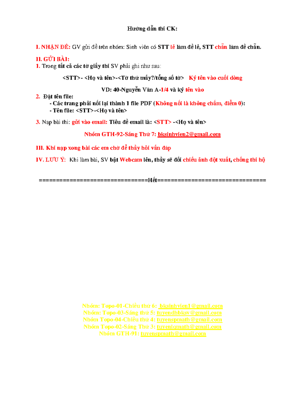 de cuong mon lich su dang cong san viet nam - Hướ ng d ẫ n thi CK: I. NH ẬN ĐỀ : GV gửi đề trên ...