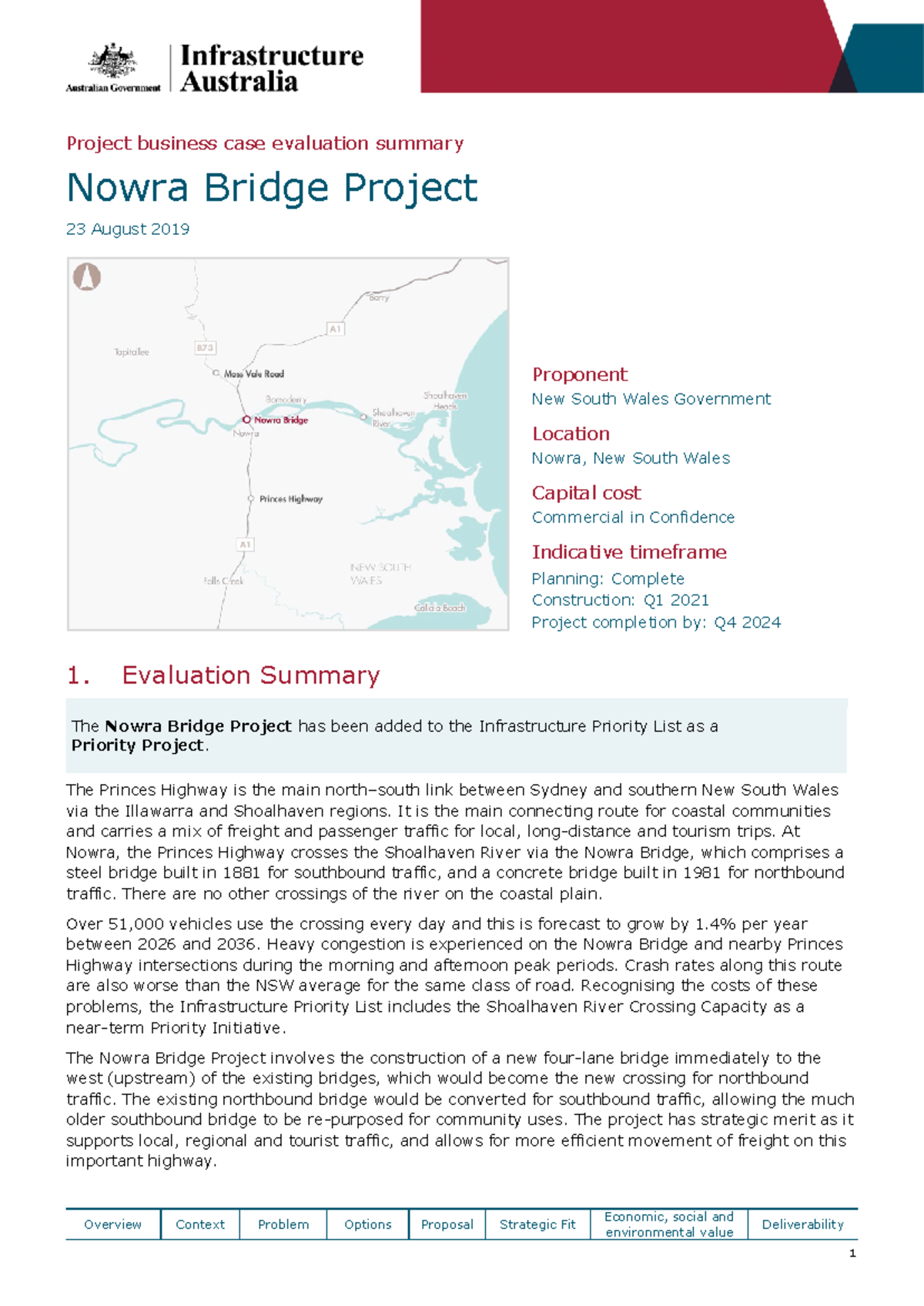 Nowra Bridge Project - Case study - Overview Context Problem Options ...