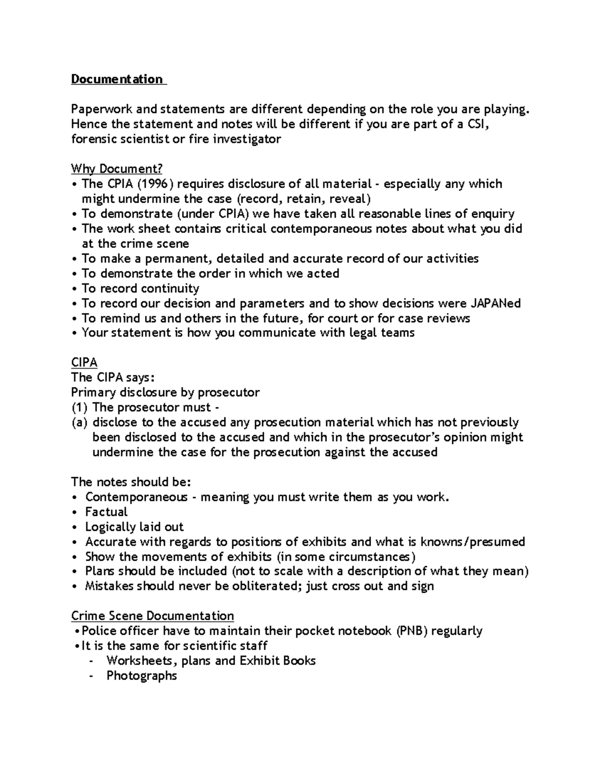 Documentation and Worksheets - Documentation Paperwork and statements ...