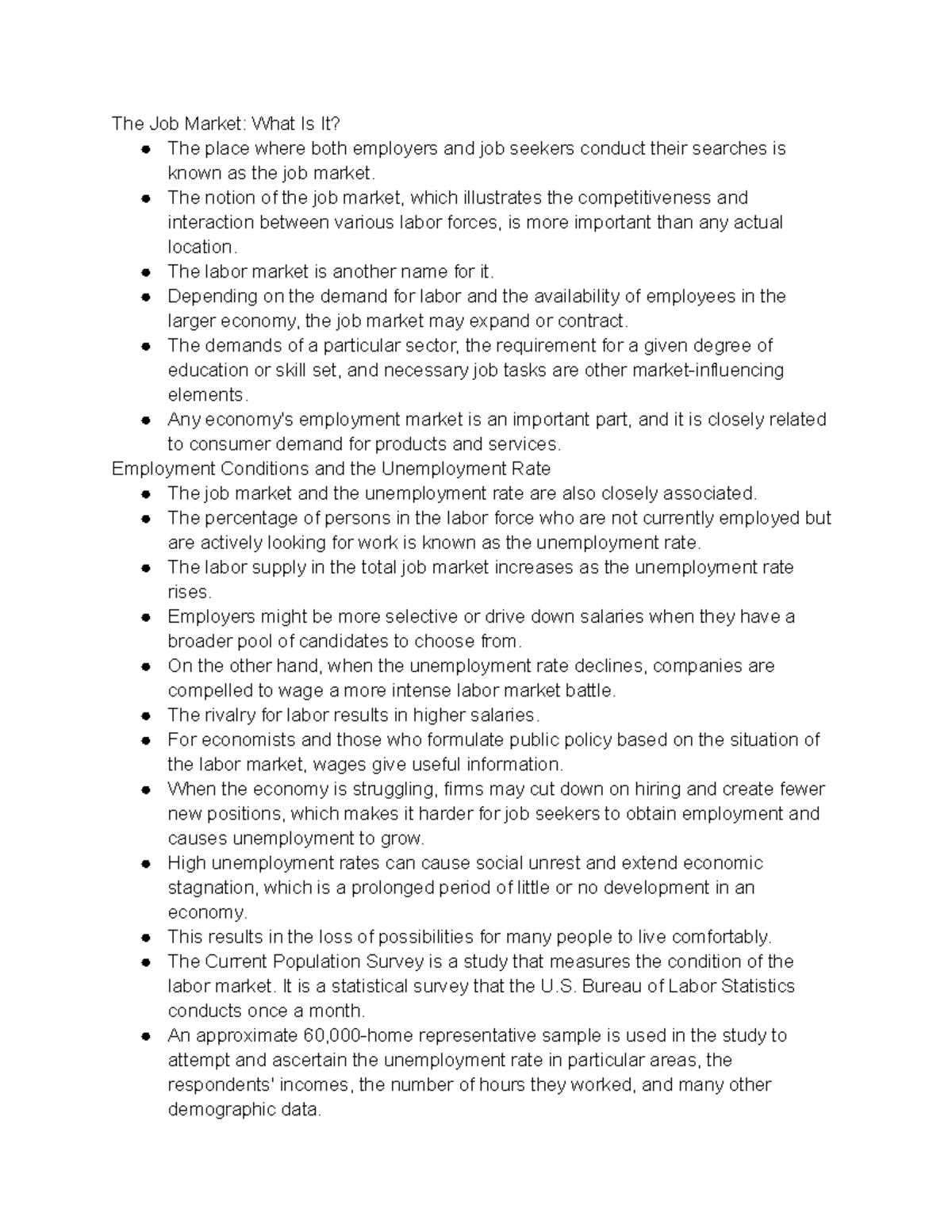 Job Market - The notion of the job market, which illustrates the ...