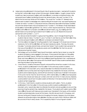 Task 3 E (1) revision 1 - Grade: 3-5 - B. As I reflect on my self ...