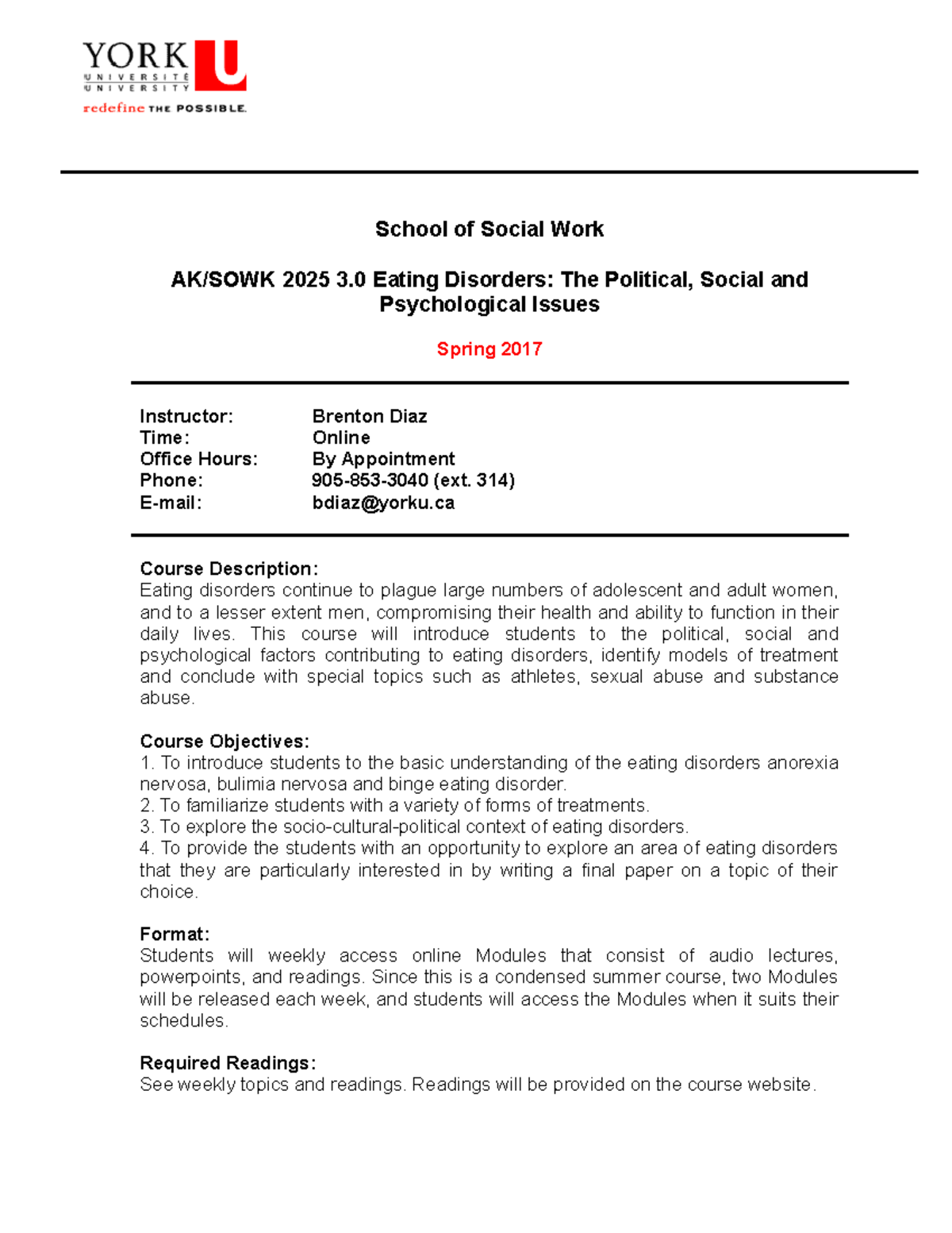 SOWK 2025 course outline Spring 2017 S1 - School of Social Work AK/SOWK ...