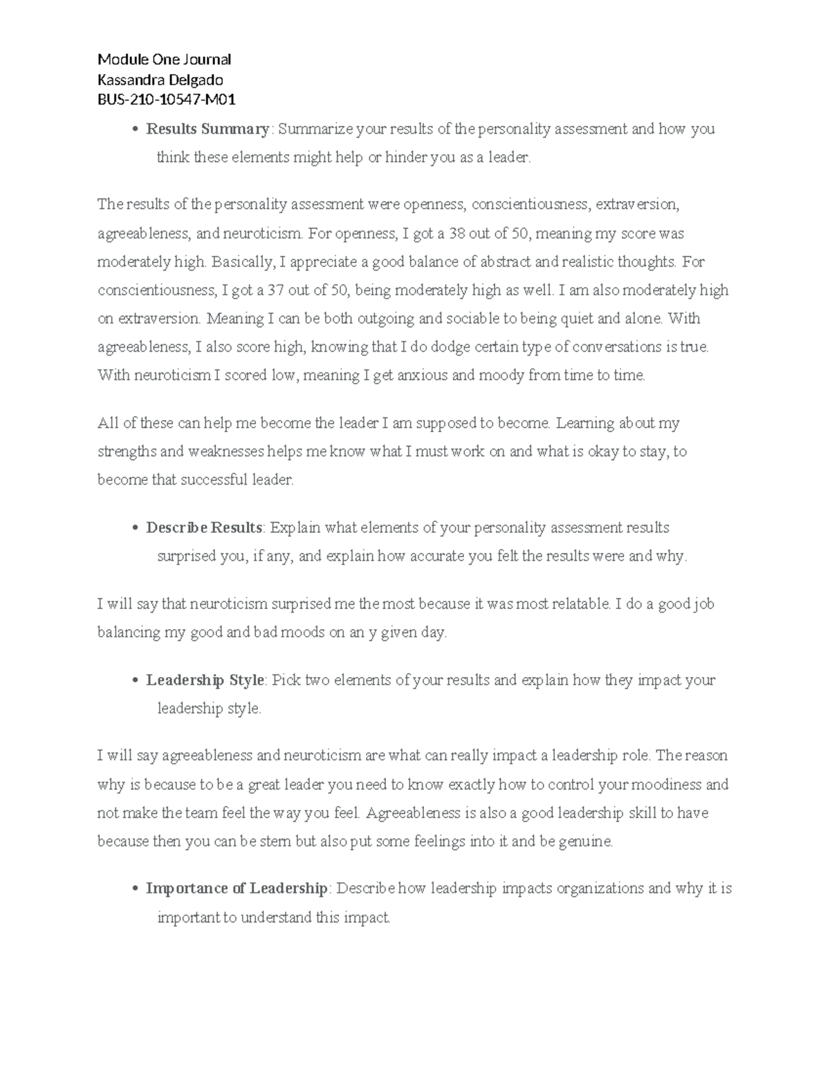 Journal 1 - Module One Journal Kassandra Delgado BUS-210-10547-M ...