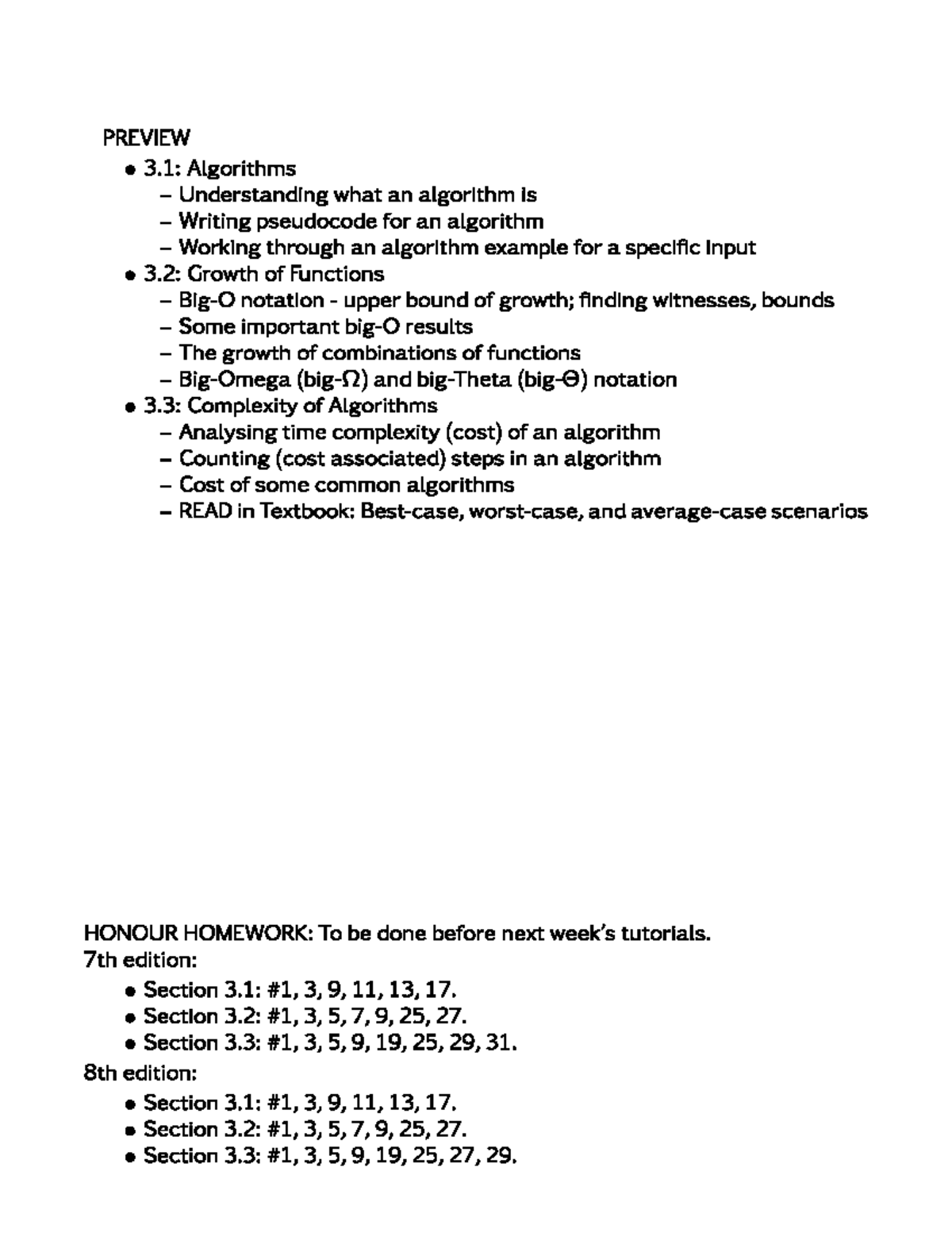 MATH2080 Lecture 10 Sections 3p1 3p2 3p3 Algorithms Growth Of Functions ... MATH2080 Lecture 10 Sections 3p1 3p2 3p3 Algorithms Growth Of Functions ...