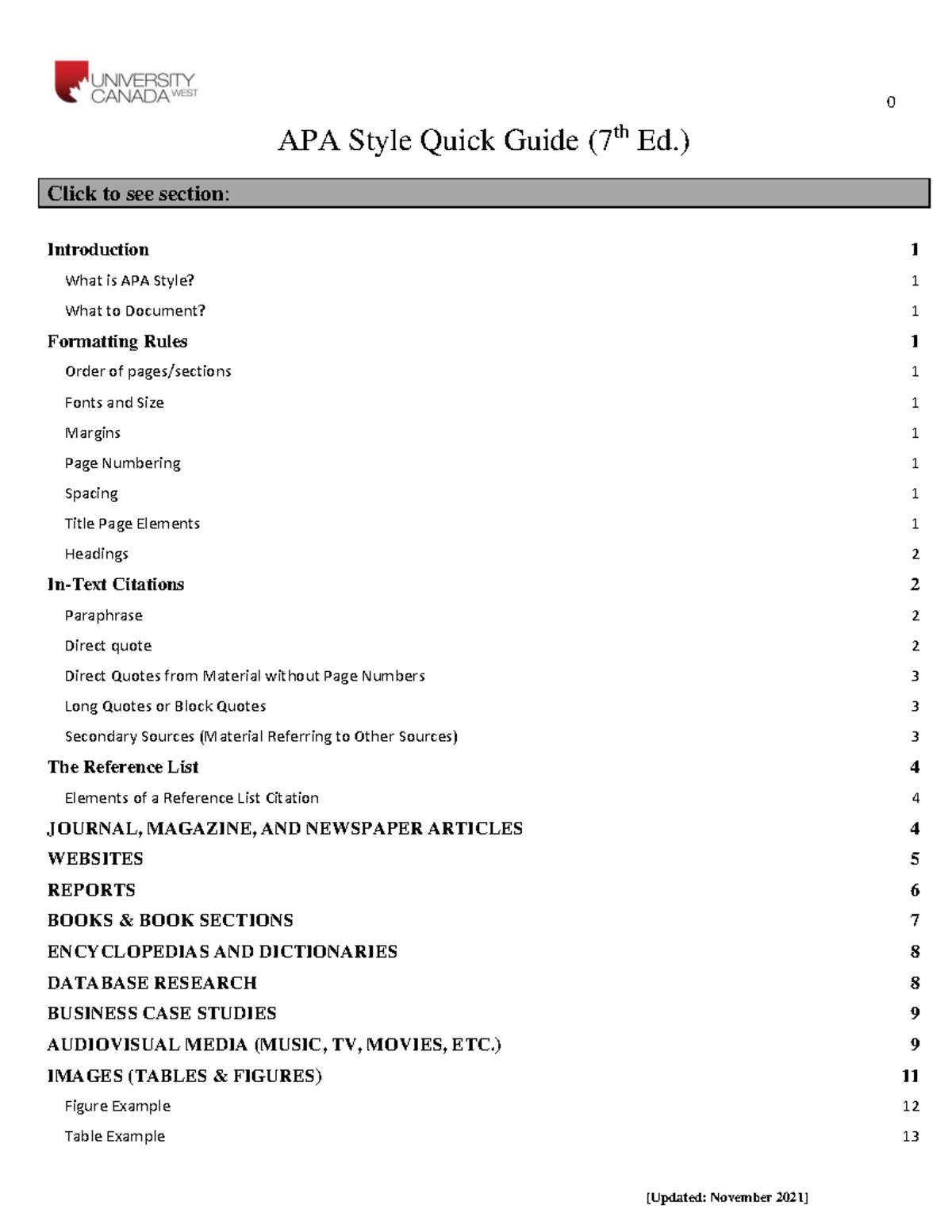 Apa Quick Guide 7th Ed V5-with-table-of-contents - 0 Apa Style Quick