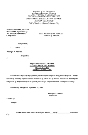 Reviewer for CDI 101 - CDI REVIEWER Importance of identification of a person 1. Para maiwasan ...