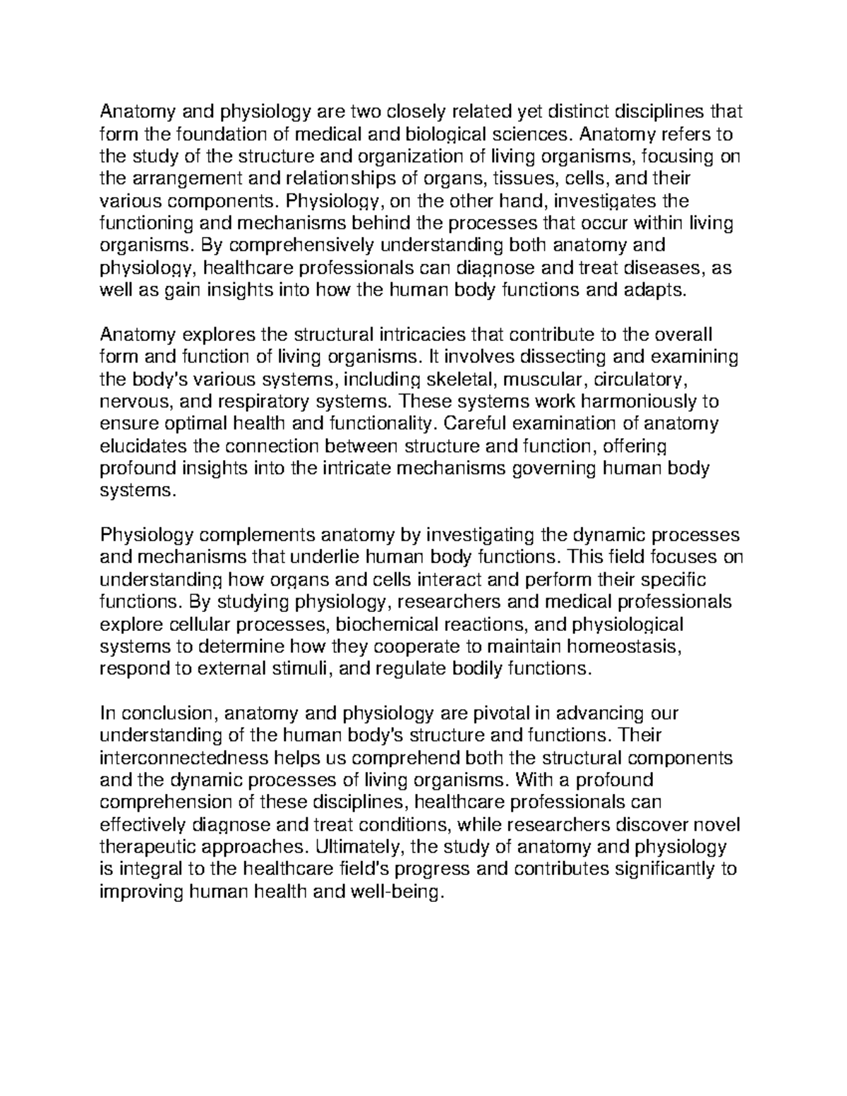 Anaphy - Anatomy and physiology are two closely related yet distinct ...