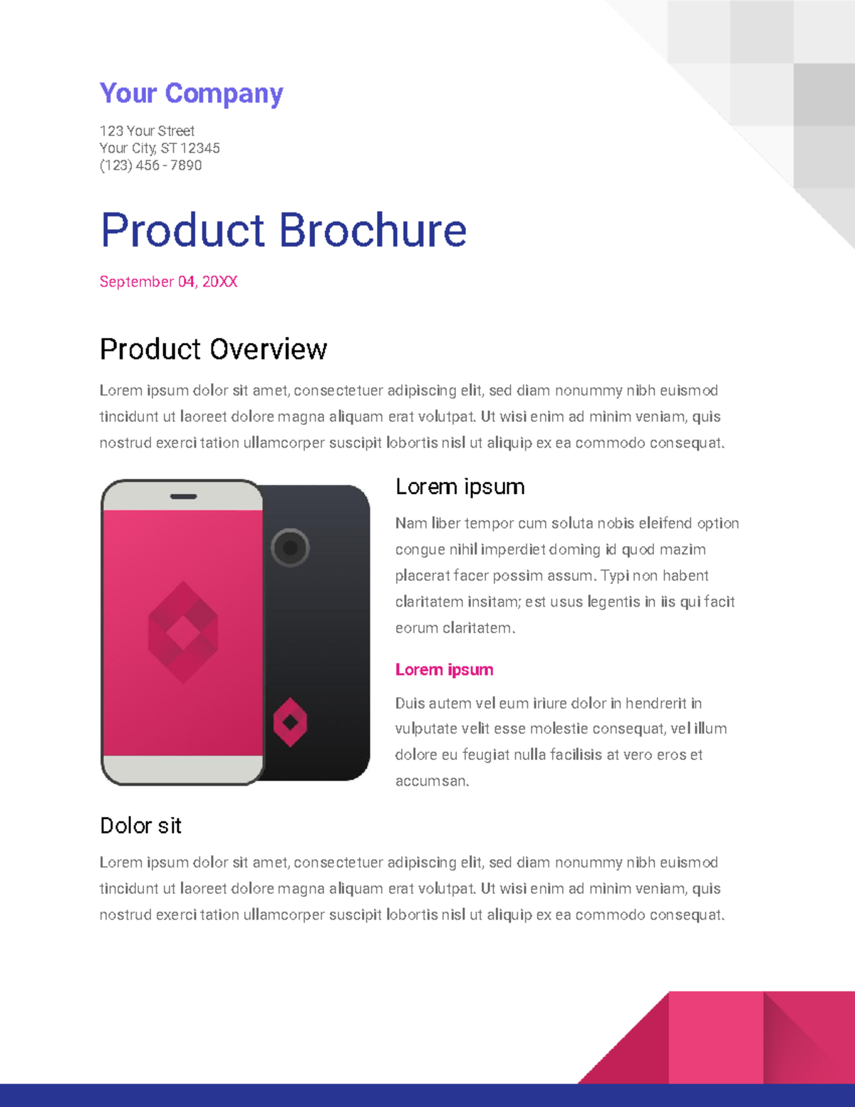 Brochure - Sample marketing material for a tech product. - Your Company ...