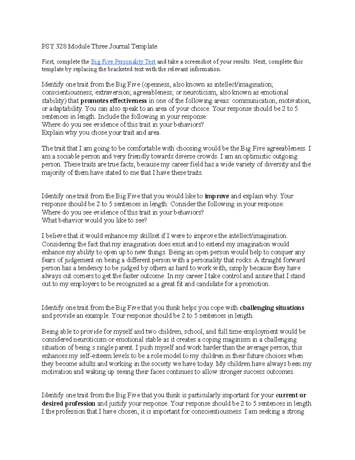 PSY 328 Module Three Journal Template answered - PSY 328 Module Three ...