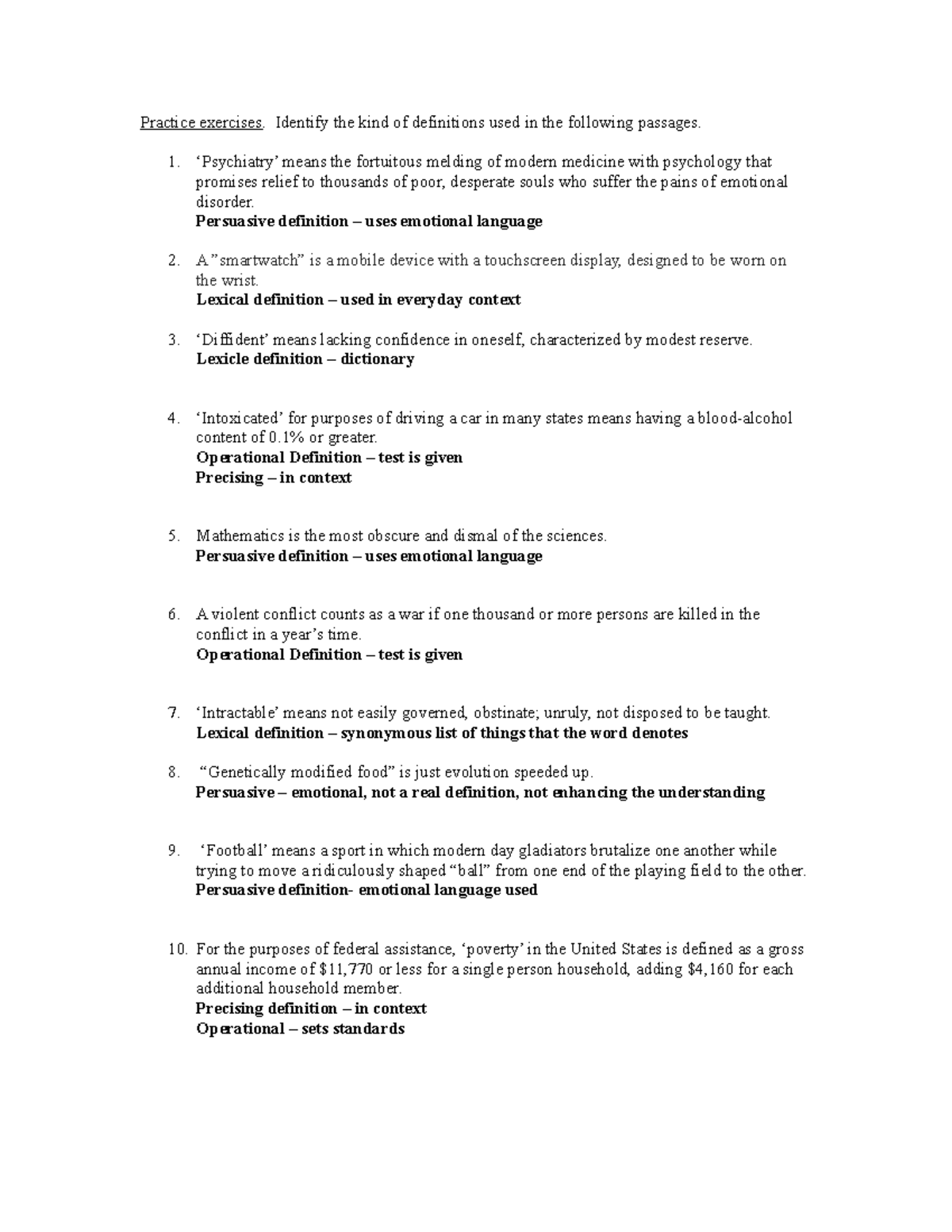 Definition Practice exercises Summer 2019 - Practice exercises ...