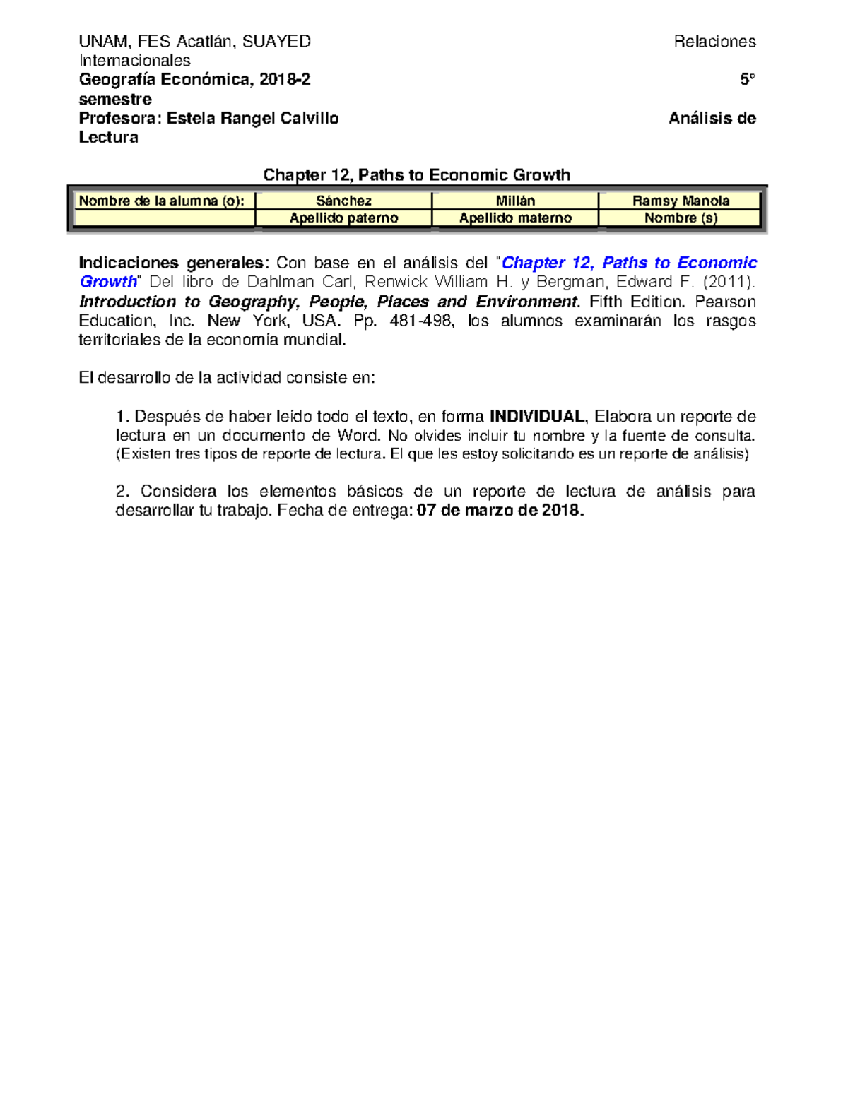 Chapter 12, Paths to Economic Growth - Warning: TT: undefined function: 22 UNAM, FES Acatlán ...