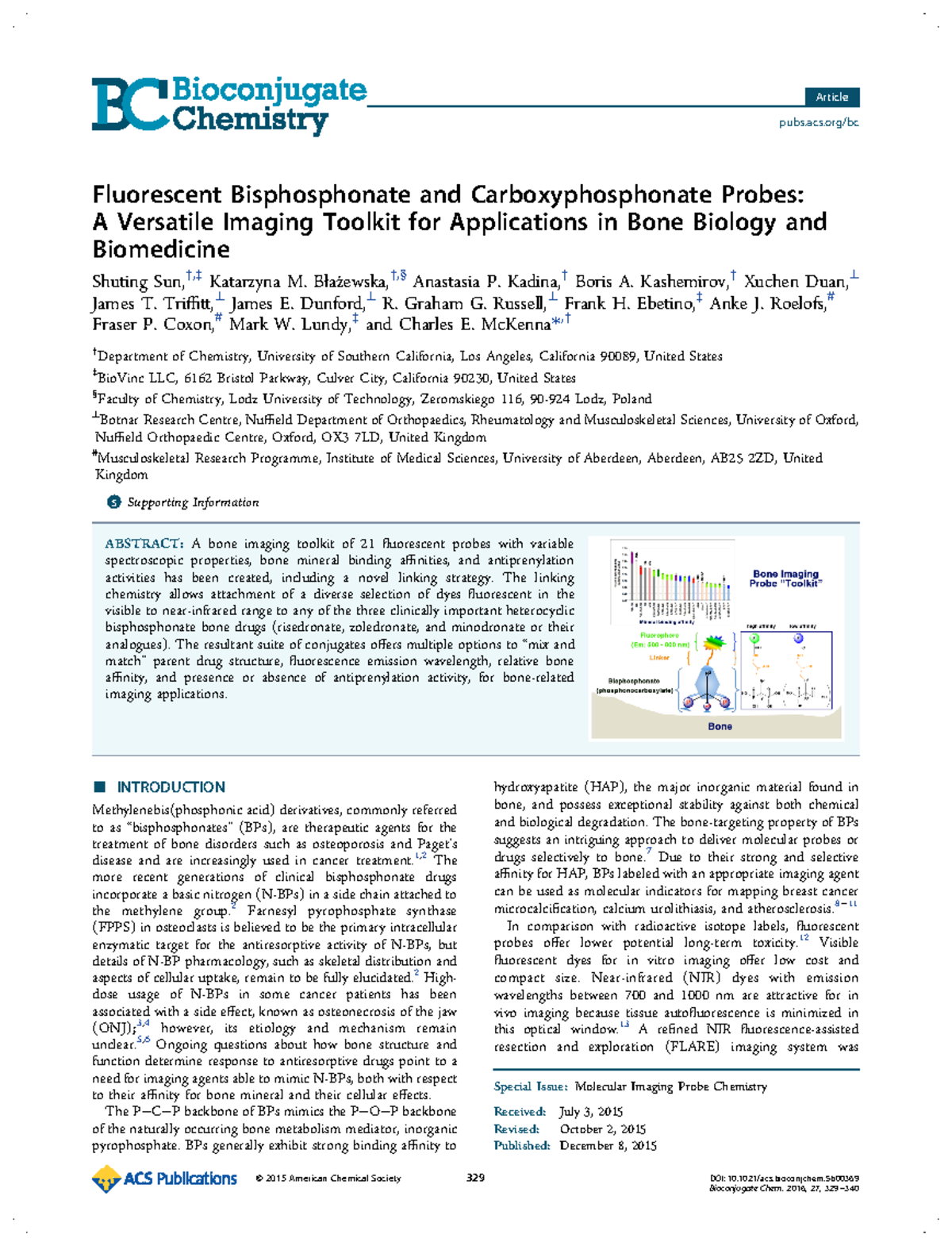 Fluorescent Bisphosphonate and Carboxyphosphonate Probes A Versatile Imaging Toolkit for - Studocu