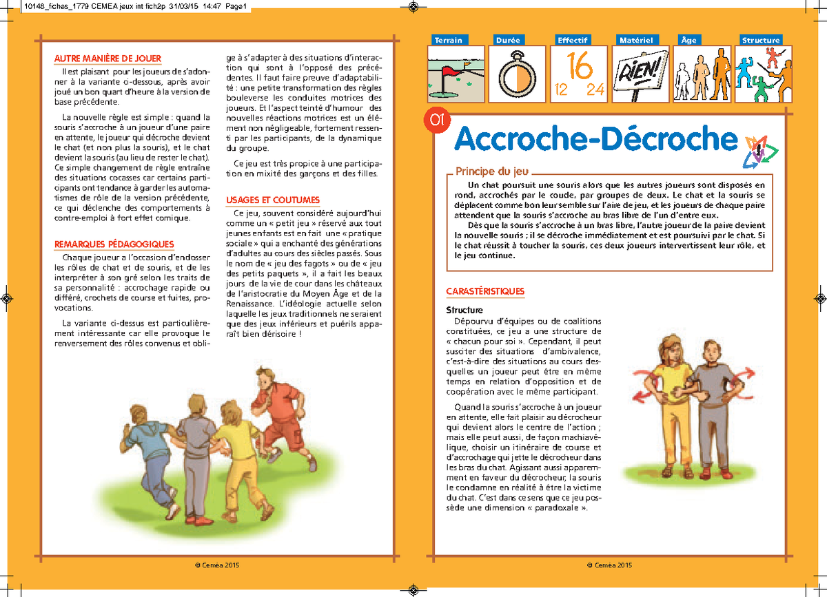 Accroche decroche - Très bon exercice - ge à s’adapter à des situations ...