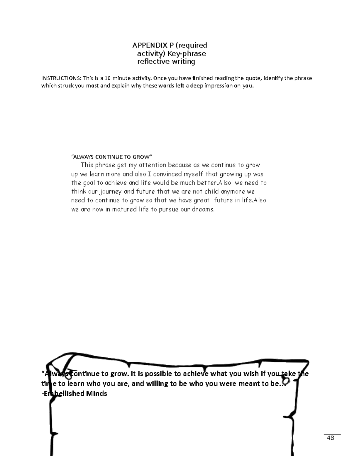 06 Reflective Writing - APPENDIX P (required activity) Key-phrase ...