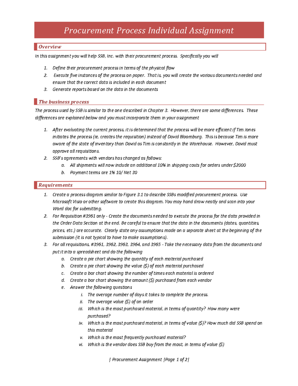 BU1193 - Assignment 1 - Individual Assignment - | Procurement Assignment |Page 1 of 2 ...