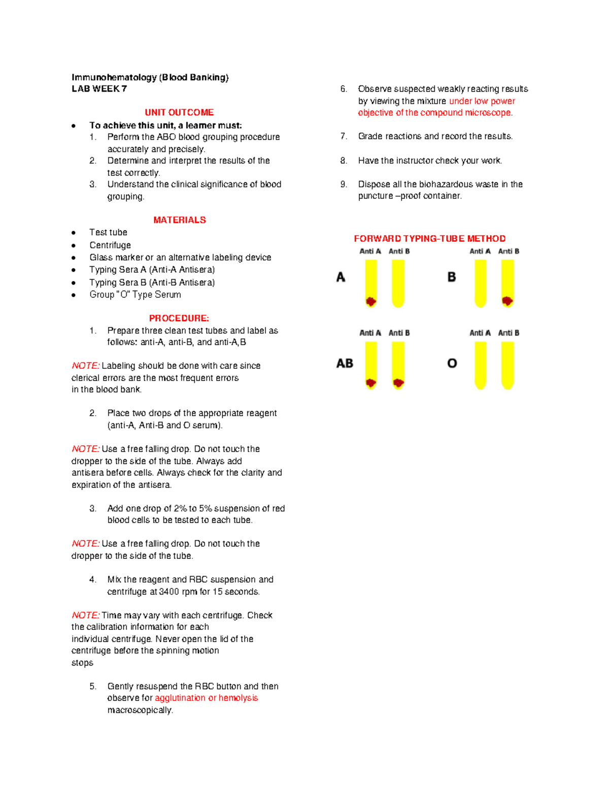 IMH W7 - IMHM311 under Sir EJ - Immunohematology (Blood Banking) LAB ...