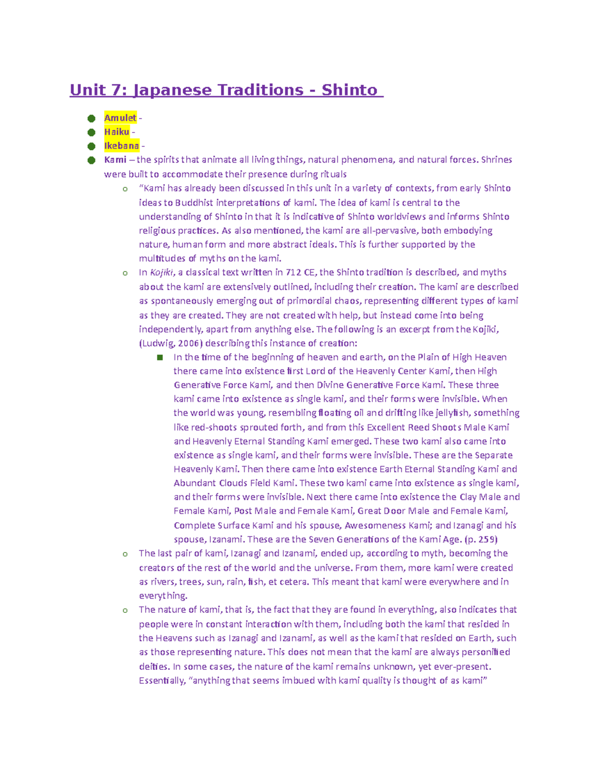 Terms to know - Unit 7 - Unit 7: Japanese Traditions - Shinto Amulet ...
