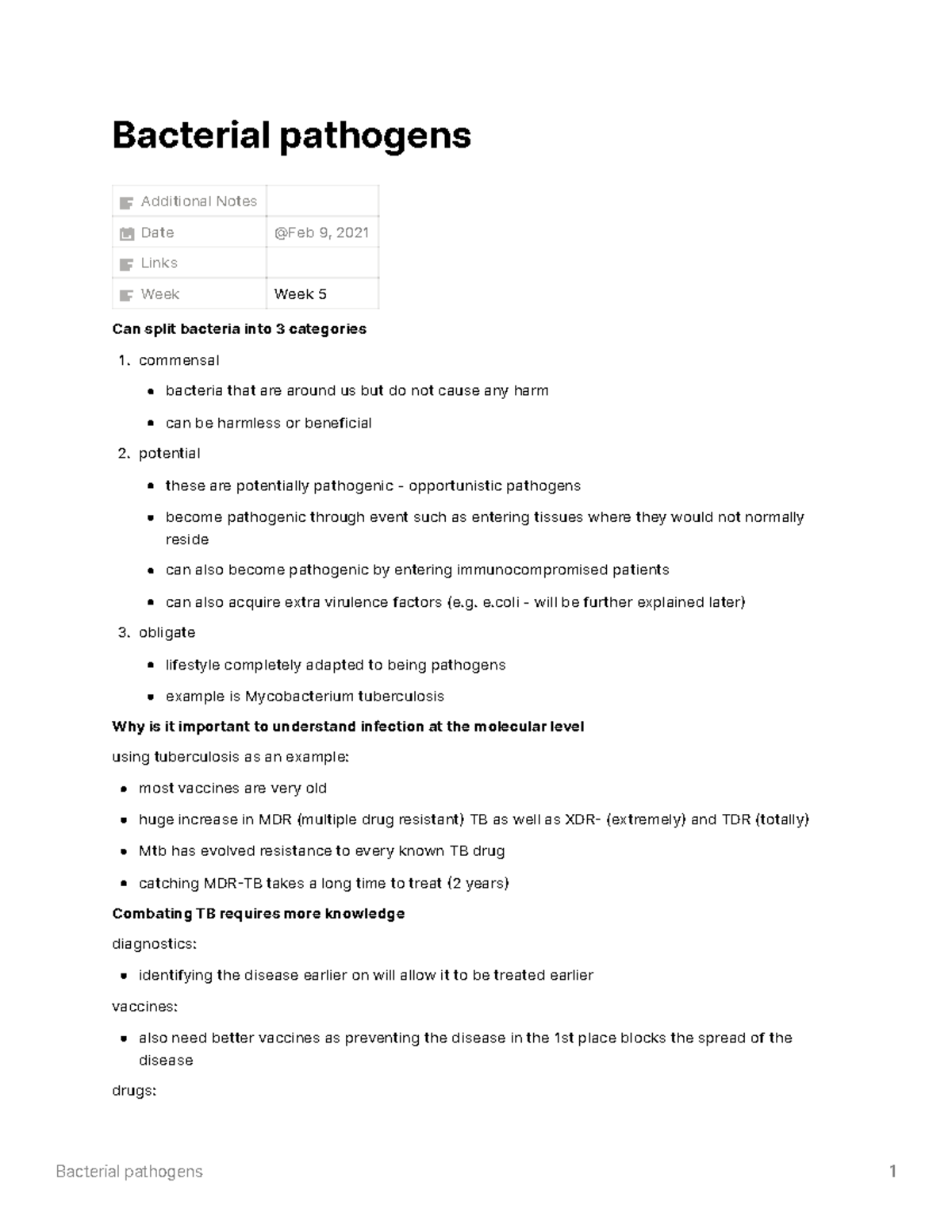 Bacterial pathogens - Lecture notes 12 - Bacterial pathogens Additional ...