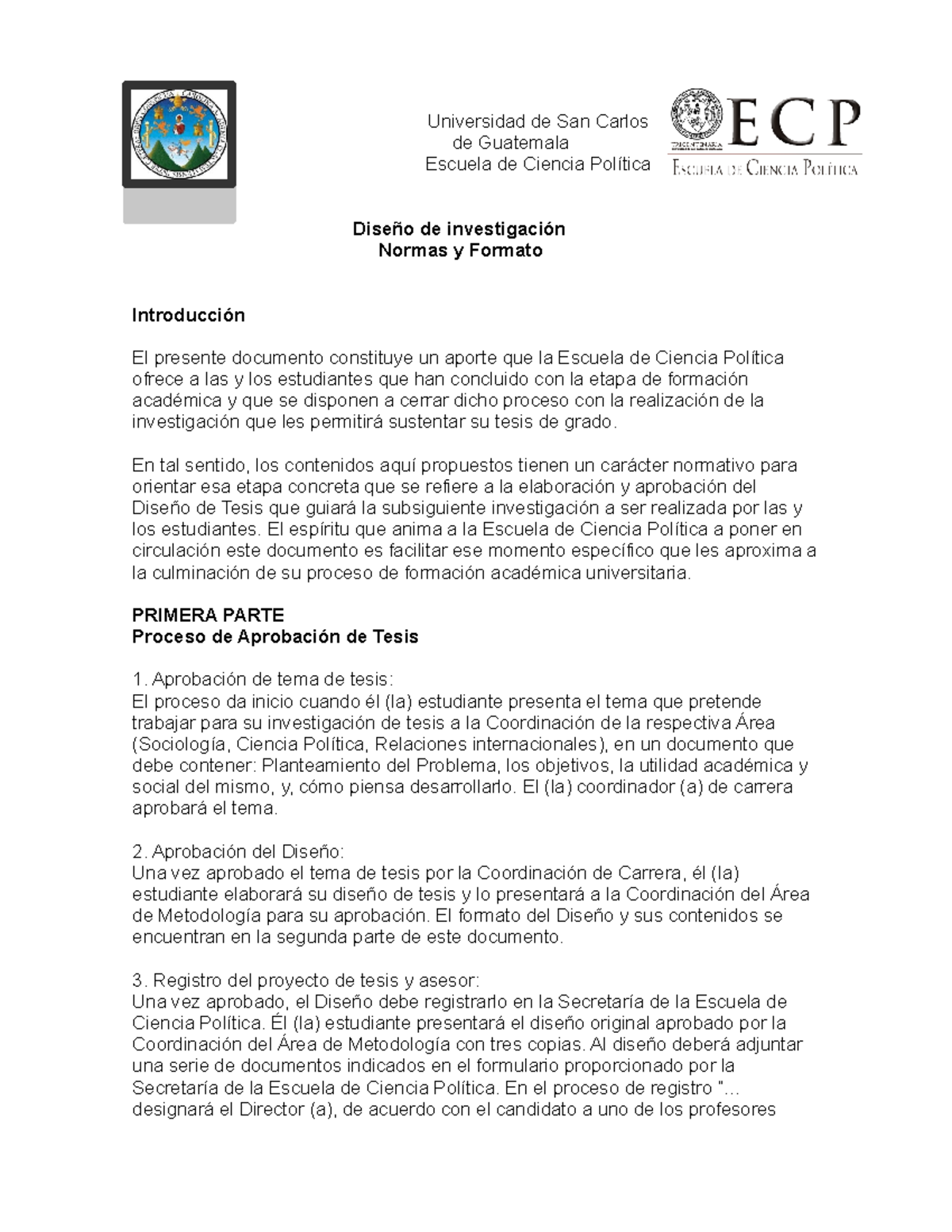 Formato general de diseño de tesis aprobado por Consejo Directivo ...
