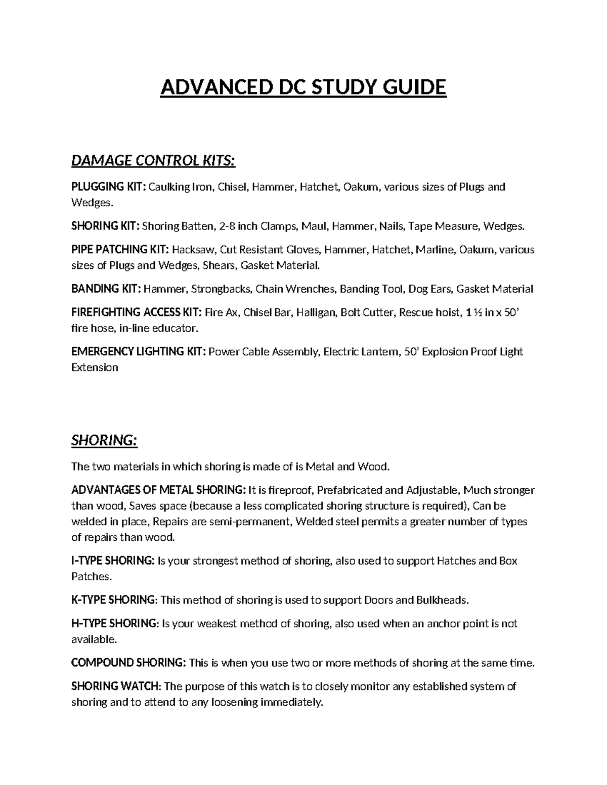 307 Advanced DC Study Guide - ADVANCED DC STUDY GUIDE DAMAGE CONTROL ...