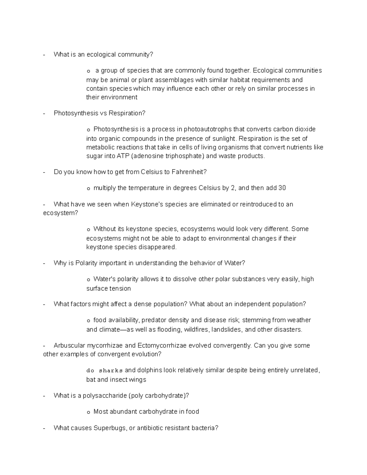 Env 101 Unit 1 Notes Florian Dotti Env101 Ecological Community