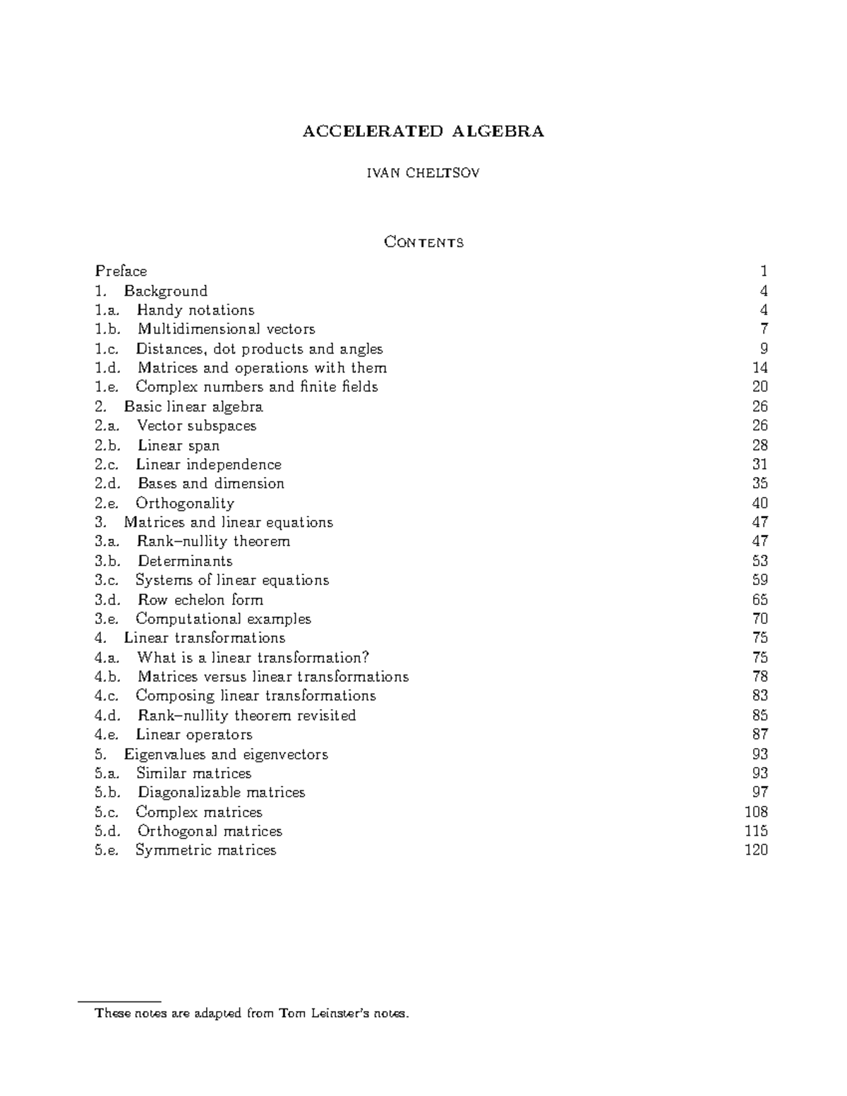 Accelerated Algebra and Calculus note - MATH08062 - Edin - Studocu