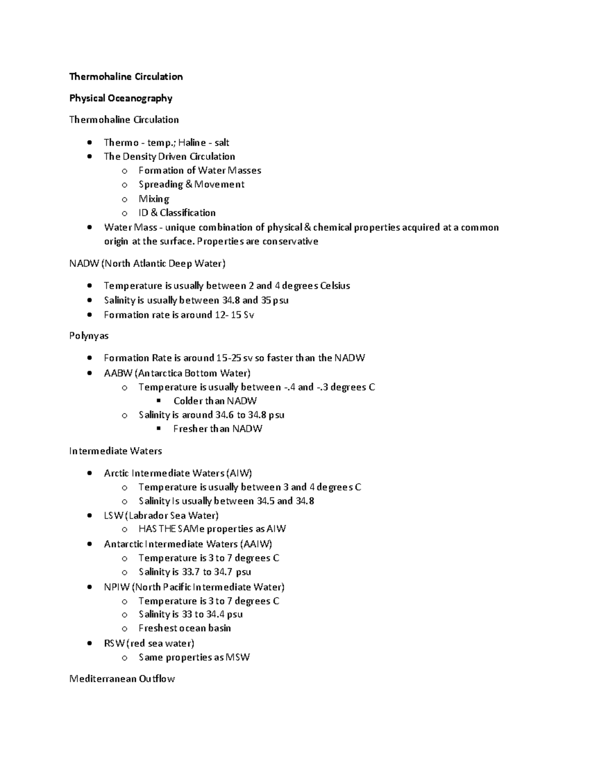 Thermohaline Circulation Thermohaline Circulation Physical