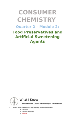 Copy of Con Chem Q2 M4 1 - Consumer Chemistry Quarter 2 – Module 4 ...