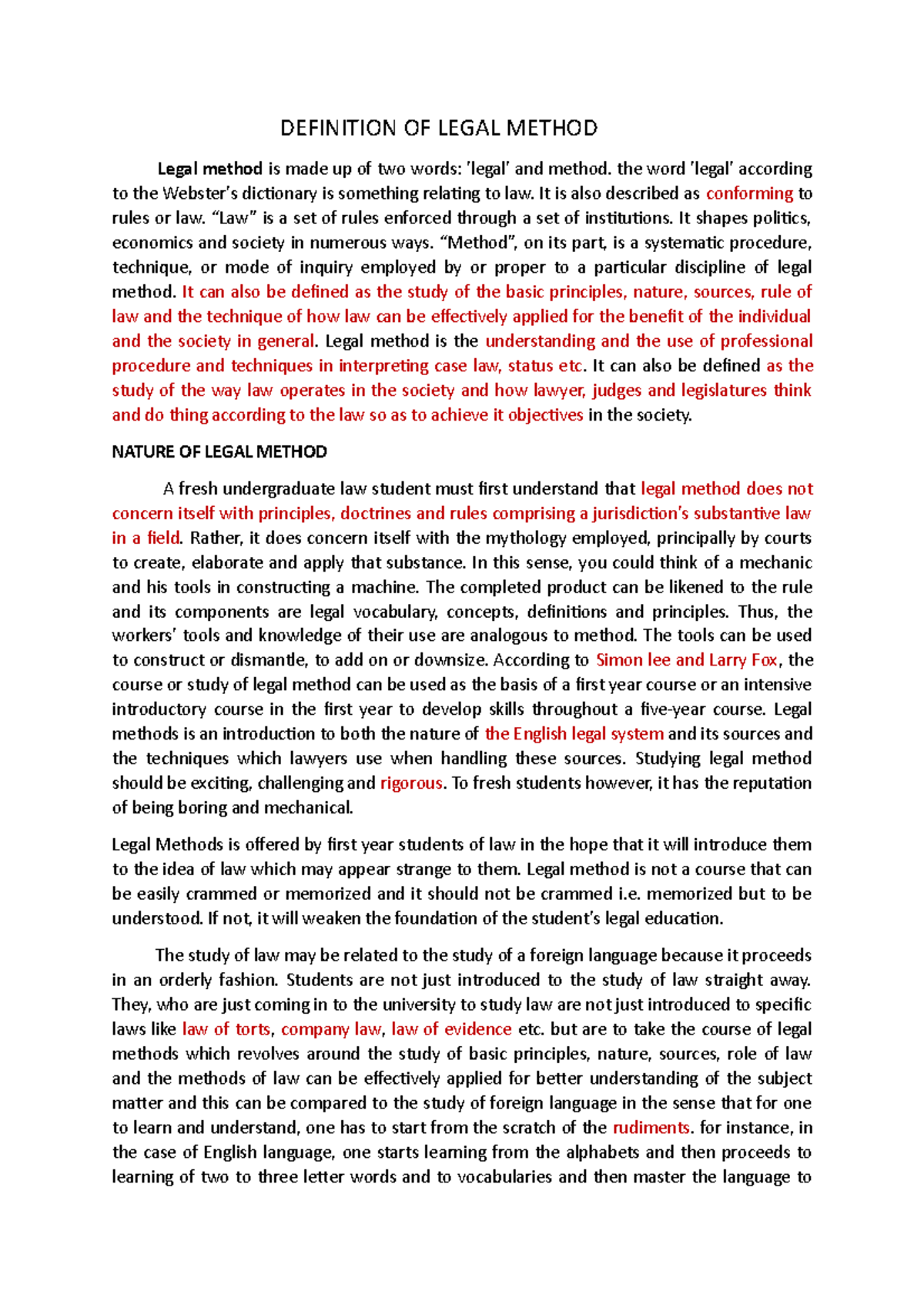 215808 Definition OF Legal Method - Legal Research Methodology - UiTM ...