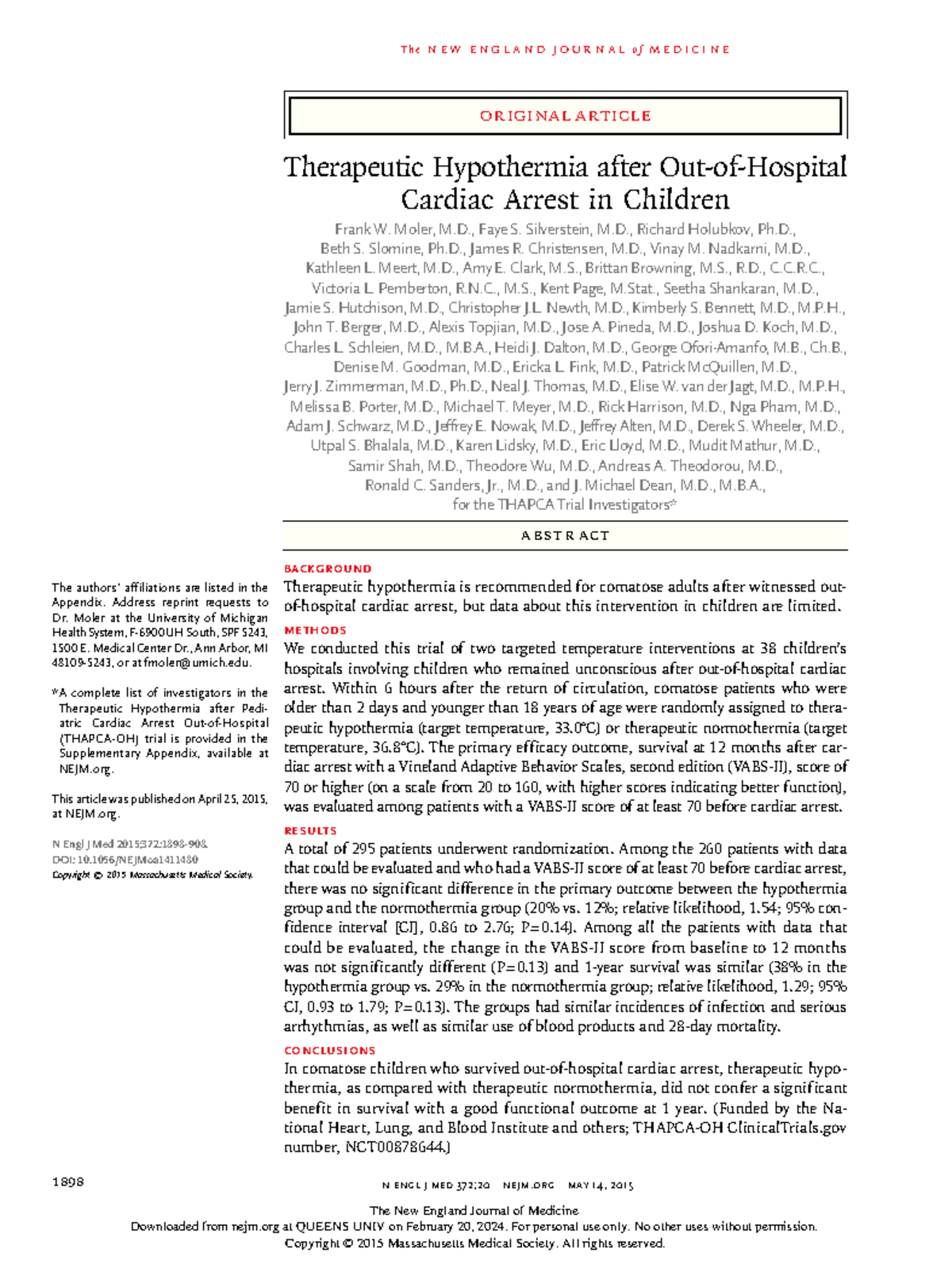 Moler - Research paper - original article ####### T h e n e w e ng l a ...