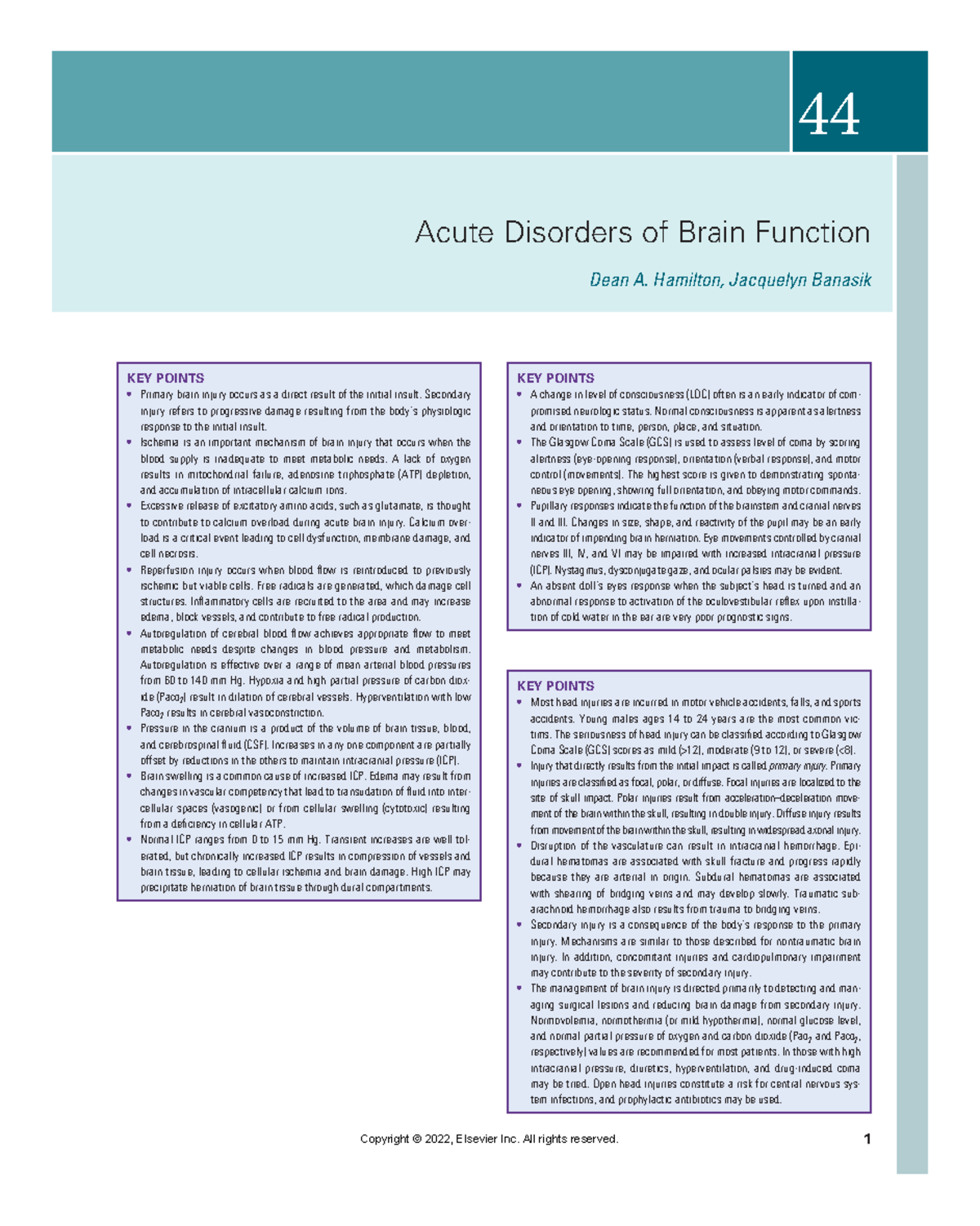 Chapter 044+Acute+Disorders+of+Brain+Function - 1 To protect the rights of the author(s) and ...