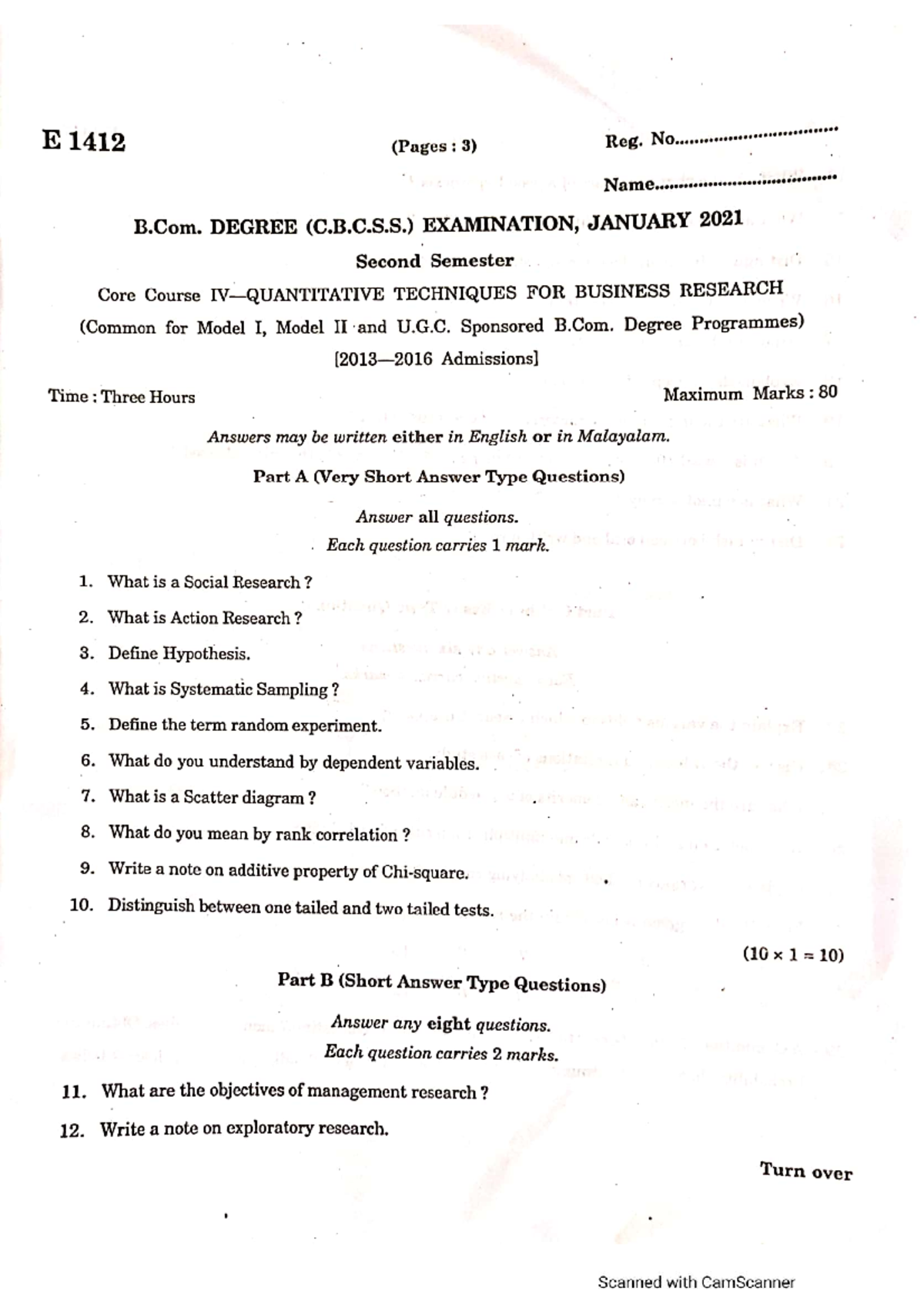 2021 sem exam question paper - Quantitative Techniques - Studocu