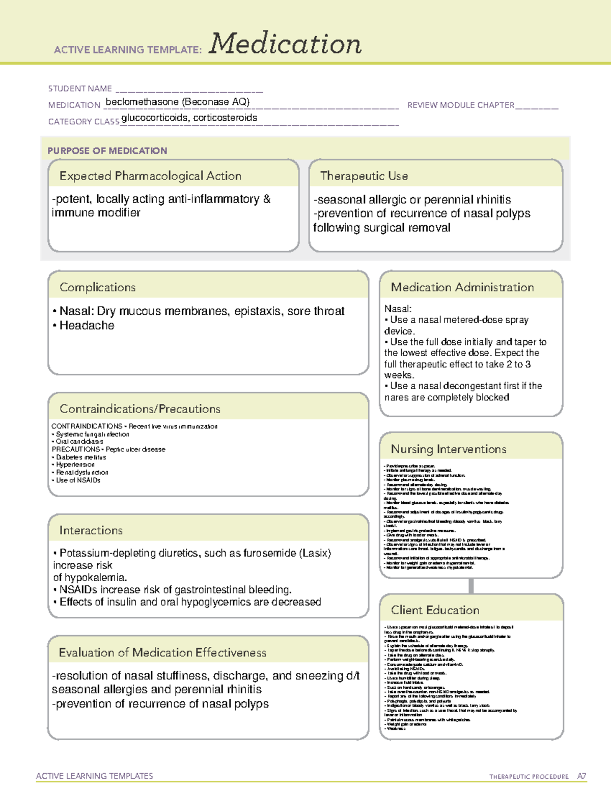 Respiratory Drugs-Glucocorticoids-beclomethasone (Beconase AG) - ACTIVE ...
