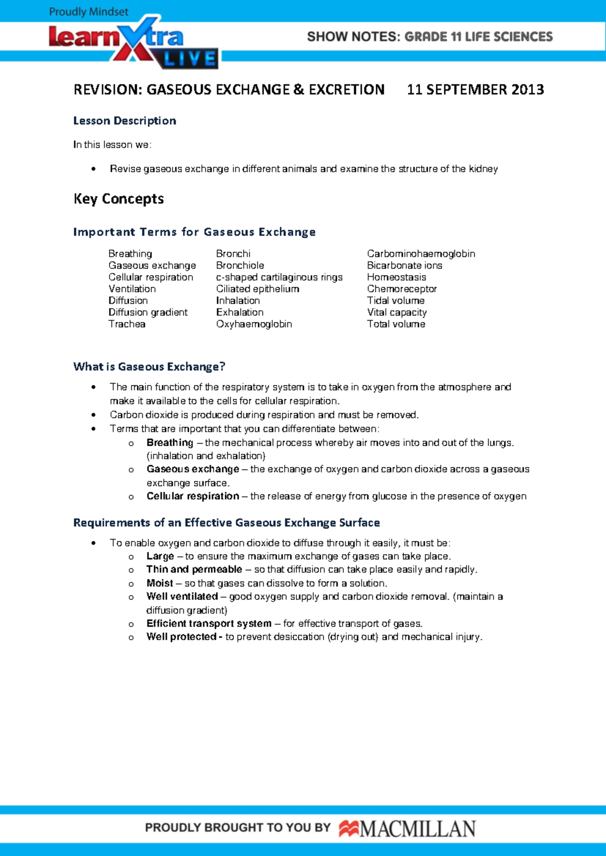 1759 fdoc - Study - REVISION: GASEOUS EXCHANGE & EXCRETION 11 SEPTEMBER ...