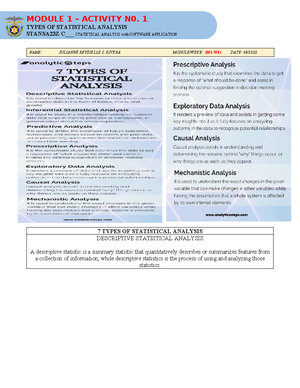 Bstat Handouts - Descriptive ONLY handouts 1 - UNIVERSITY OF ST. LA ...