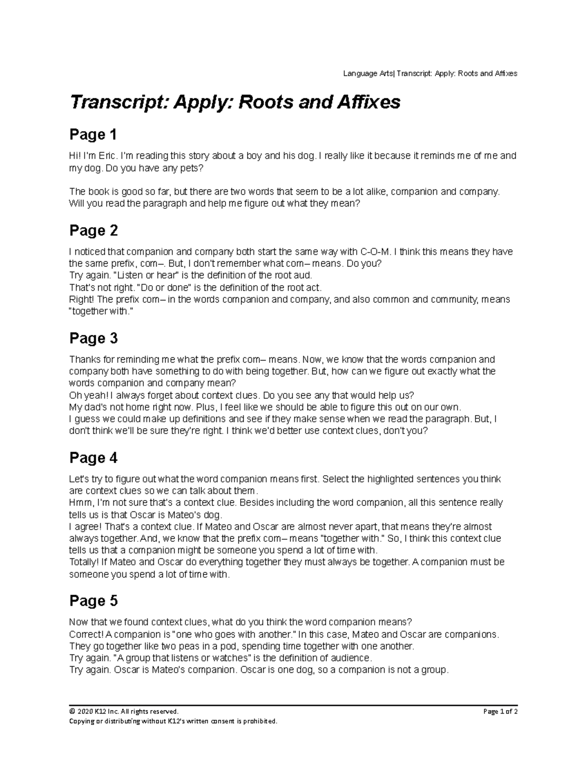 ELA 03 Unit 05 RTS WST IN 01 VOCT NSTL Audio Transcript - Language Arts ...