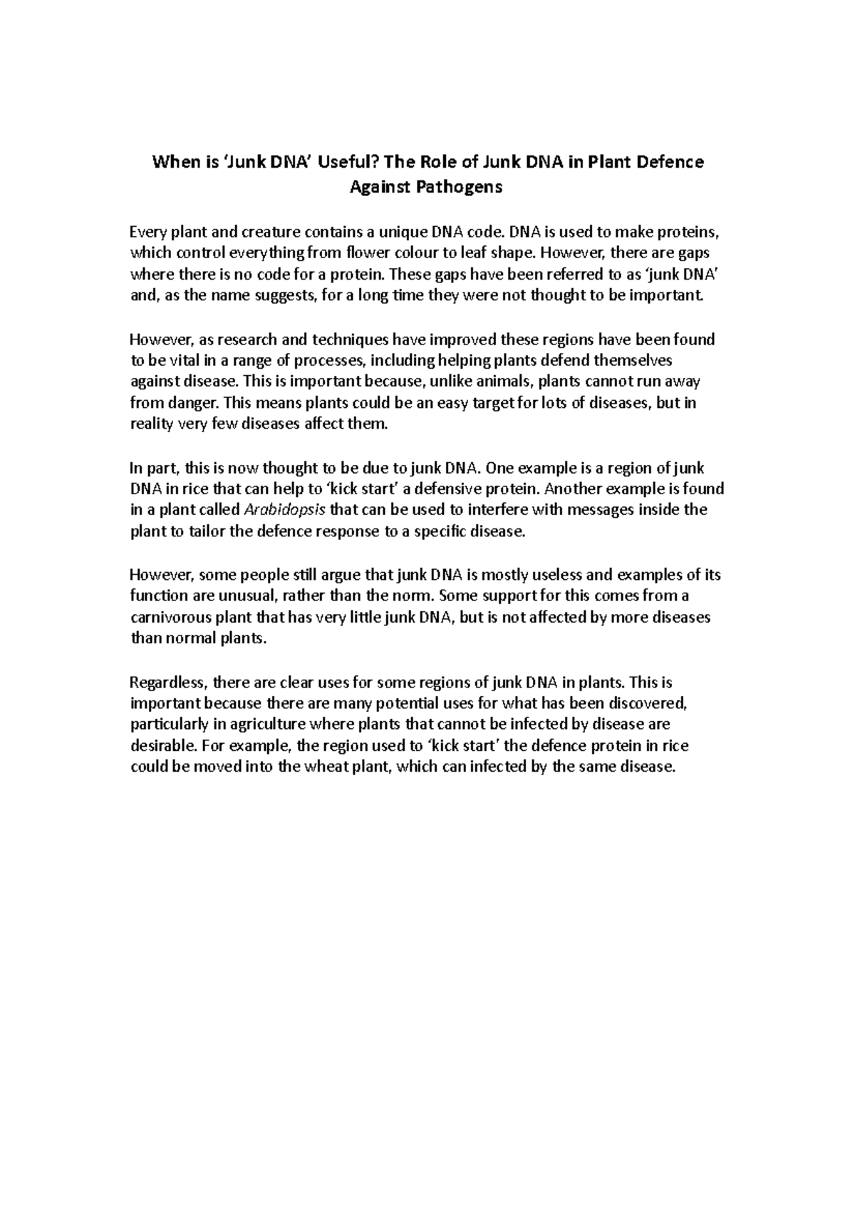 Science Communication: Lay Summary - C100 - Imperial - Studocu