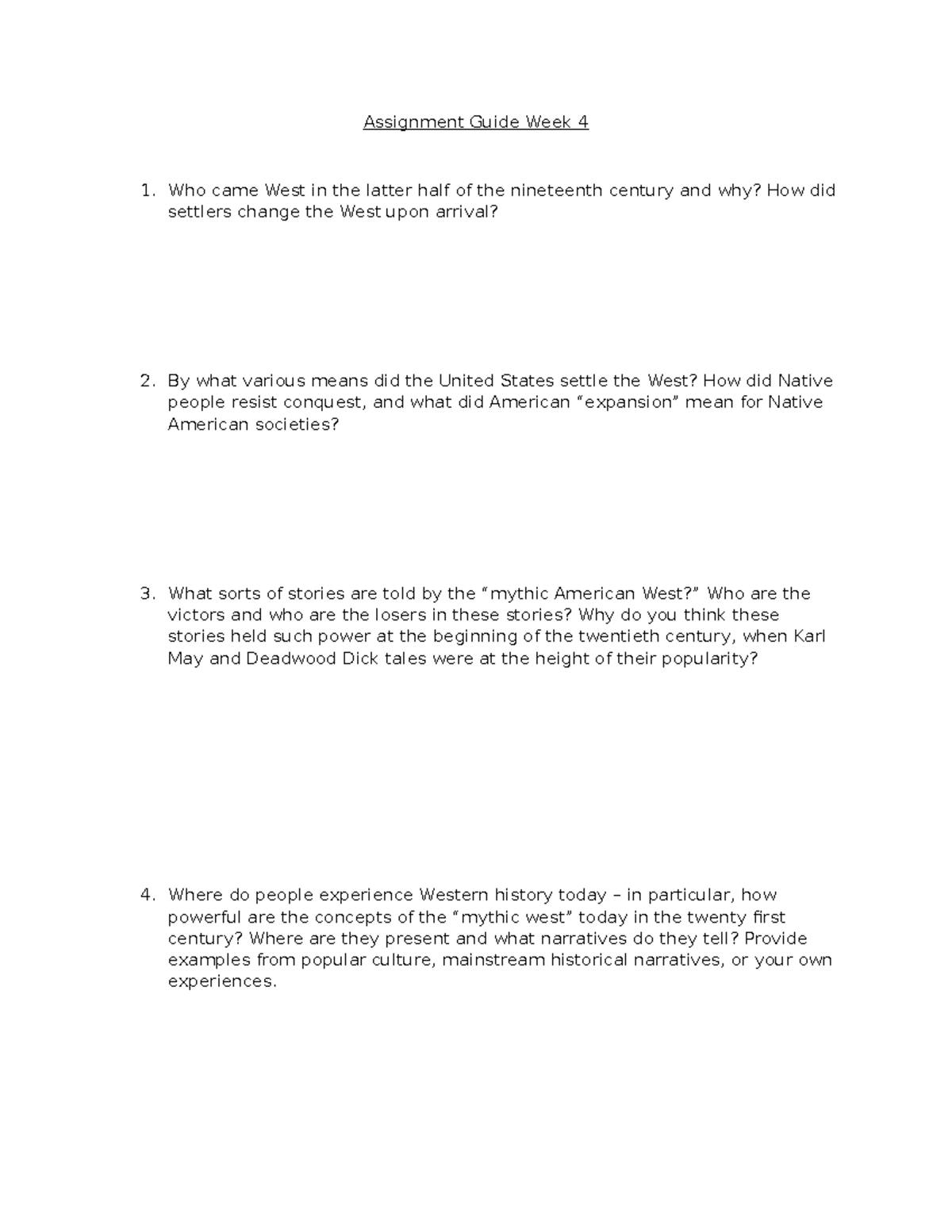 Assignment Guide Week 4 - Studocu