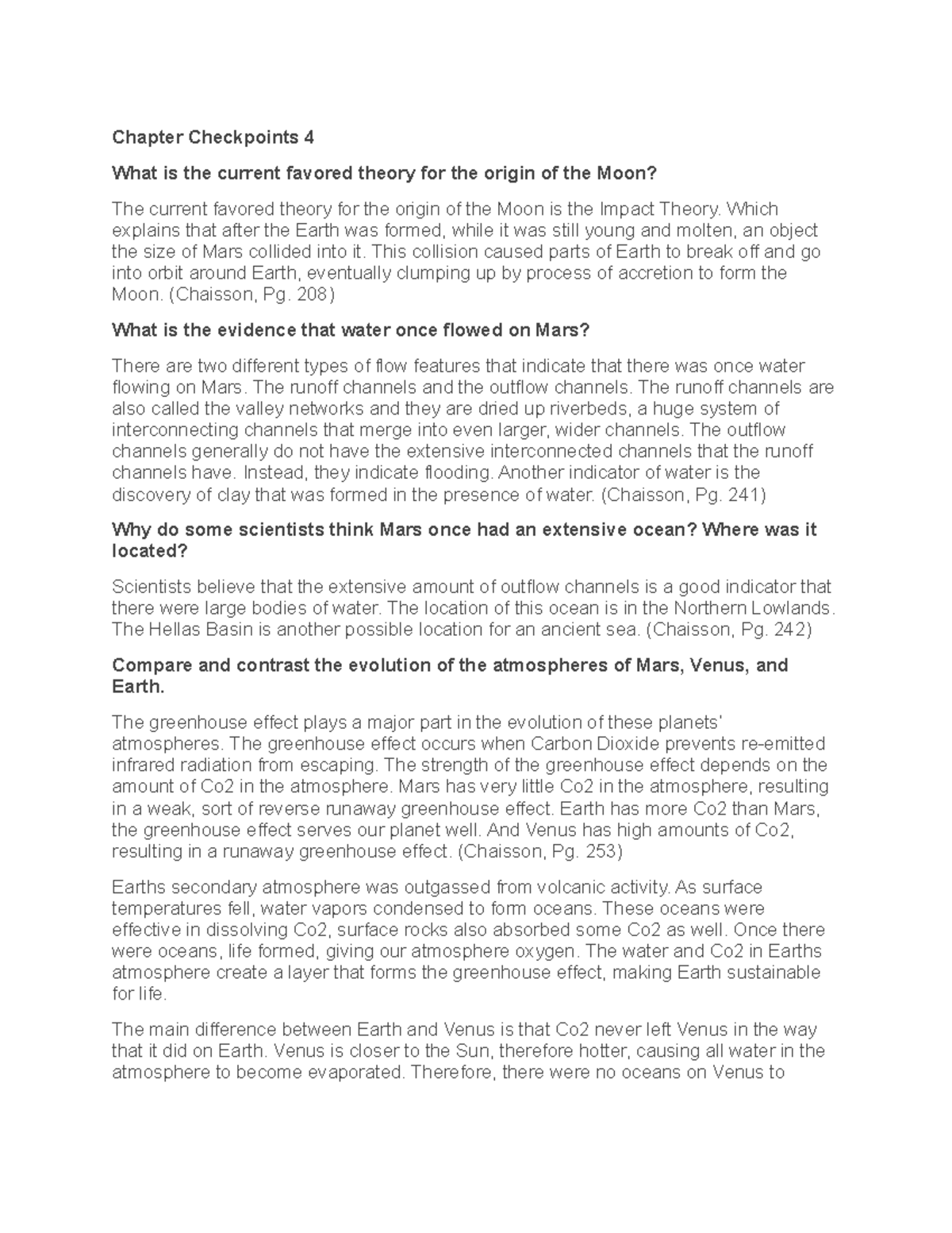 Chapter check 4 - Chapter Checkpoints 4 What is the current favored ...