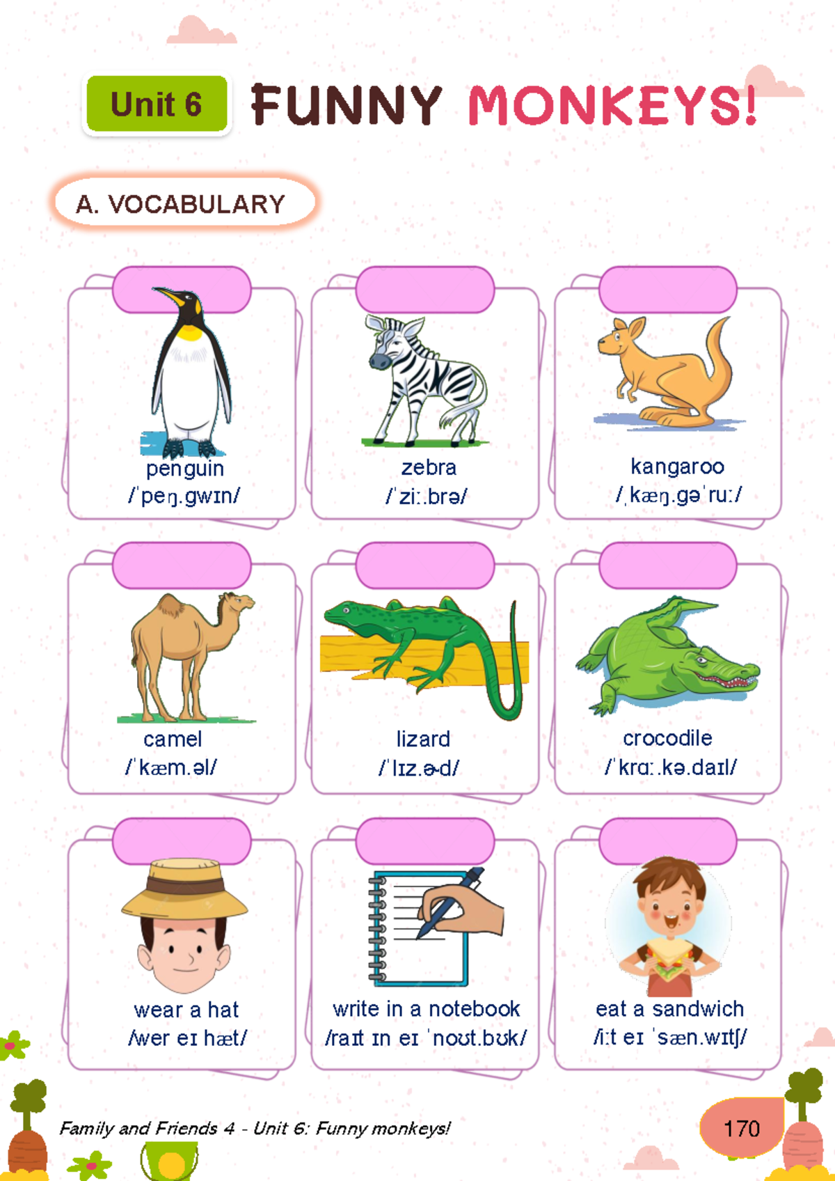 Unit 6 - giccjjc - FUNNY MONKEYS! Unit 6 A. VOCABULARY /ˈpeŋ.ɡwɪn ...