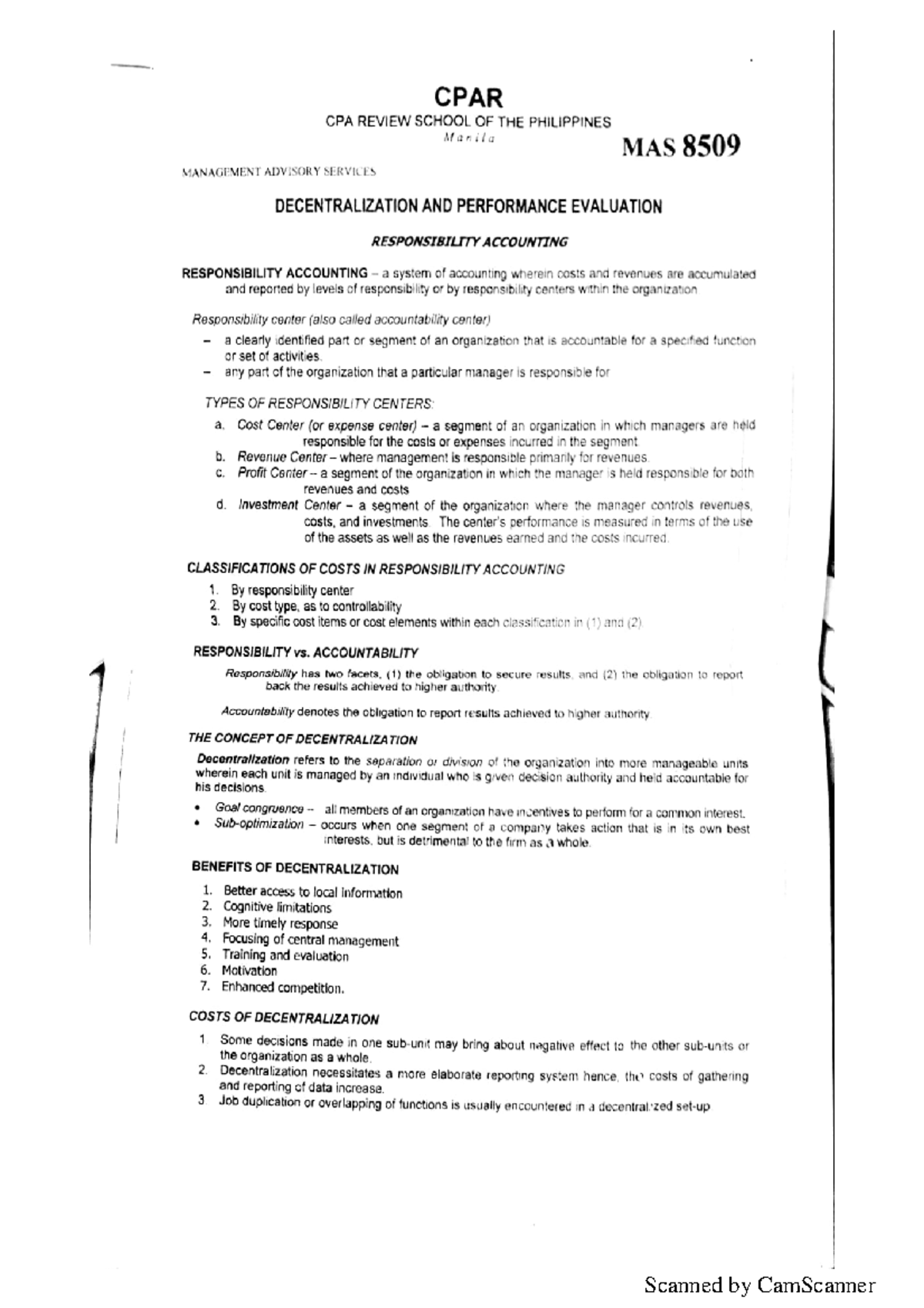 MAS 8509 - It is a note that can help you study for your accounting ...