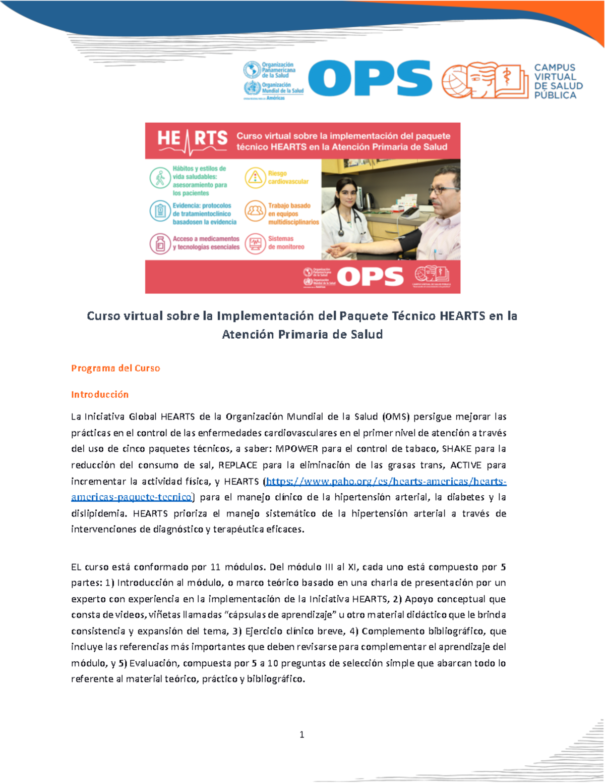 Programa del curso hearts 2020 07 27 - Curso virtual sobre la Implementación del Paquete Técnico ...